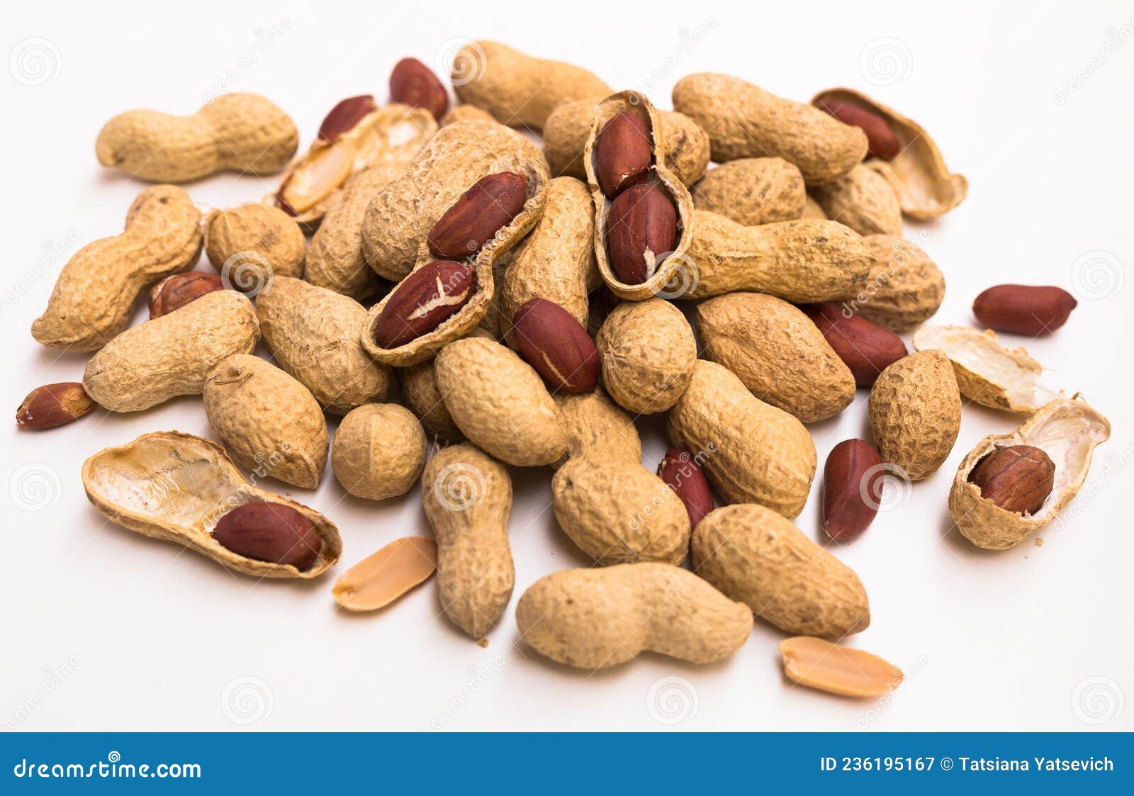Bunch of Ecological Peanuts on a White Background Stock Image - Image ...
