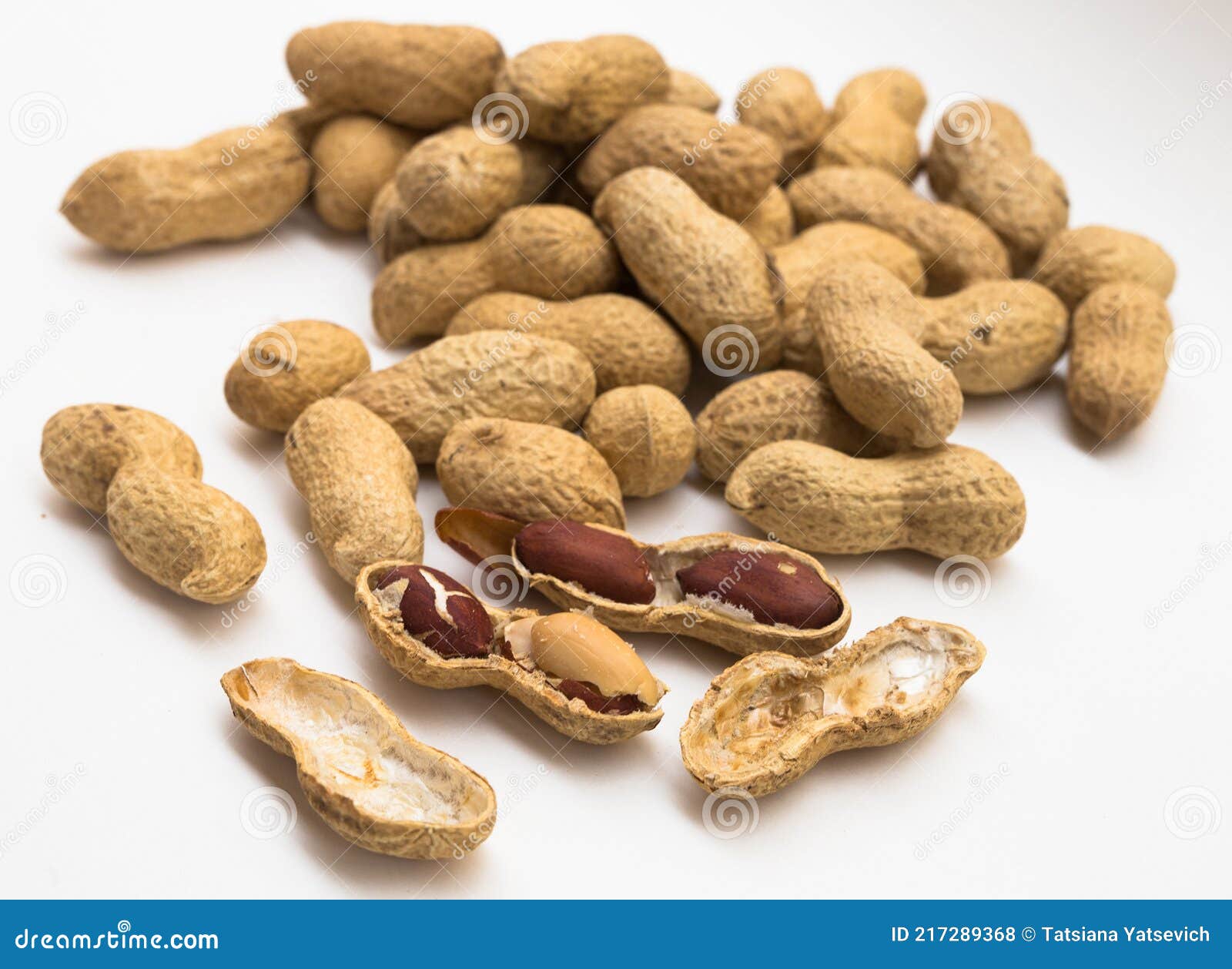Bunch of Ecological Peanuts on a White Background Stock Photo - Image ...