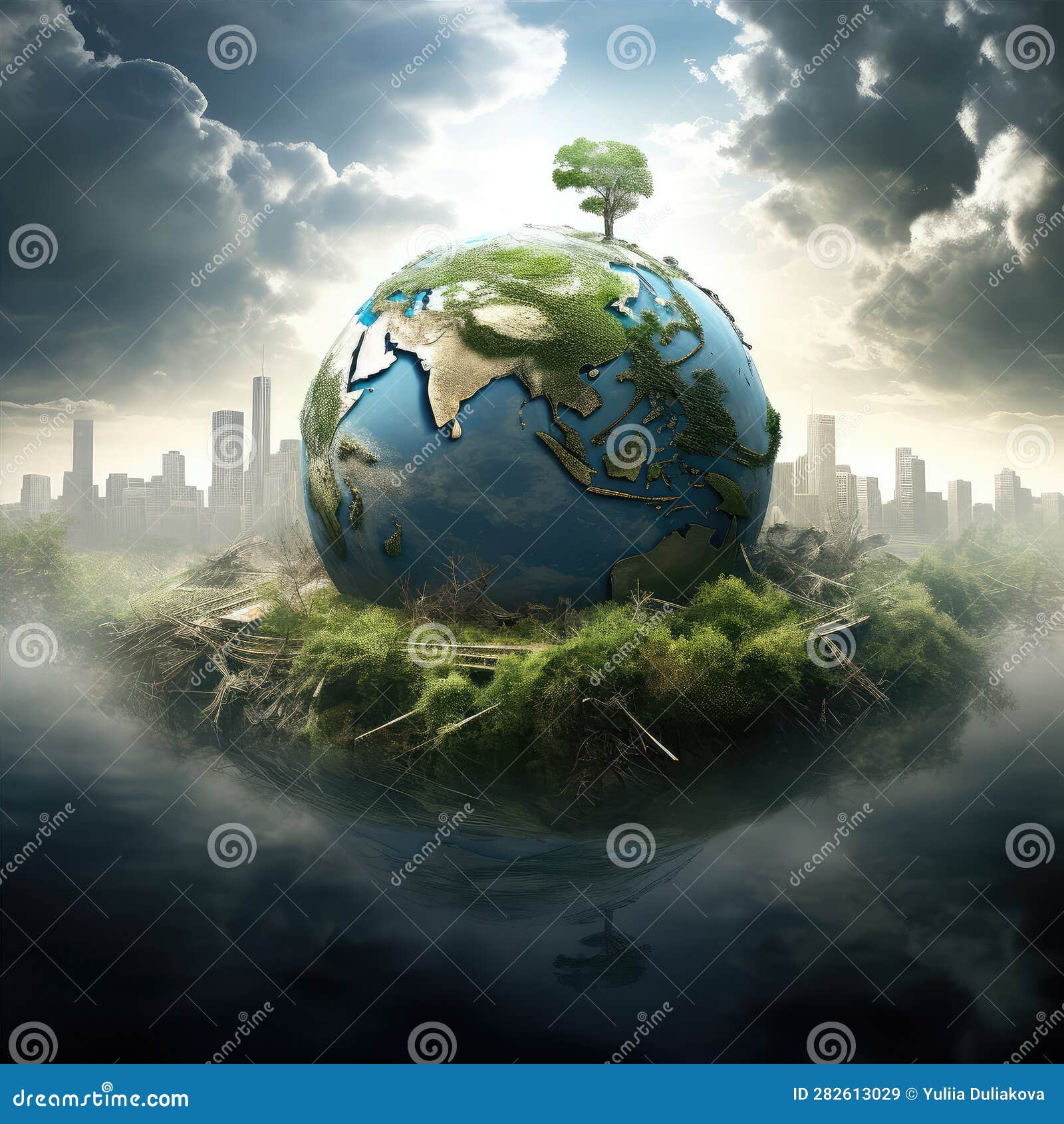 Ecological Problem of Our Earth in the Garbage of Dirt. Earth in the ...