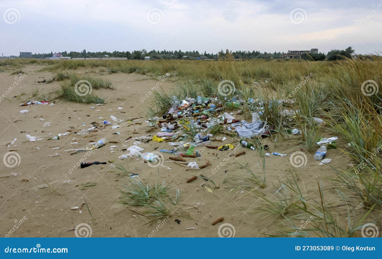 Ecological Problem, Pollution of Nature with Plastic Waste. Sea Coast ...