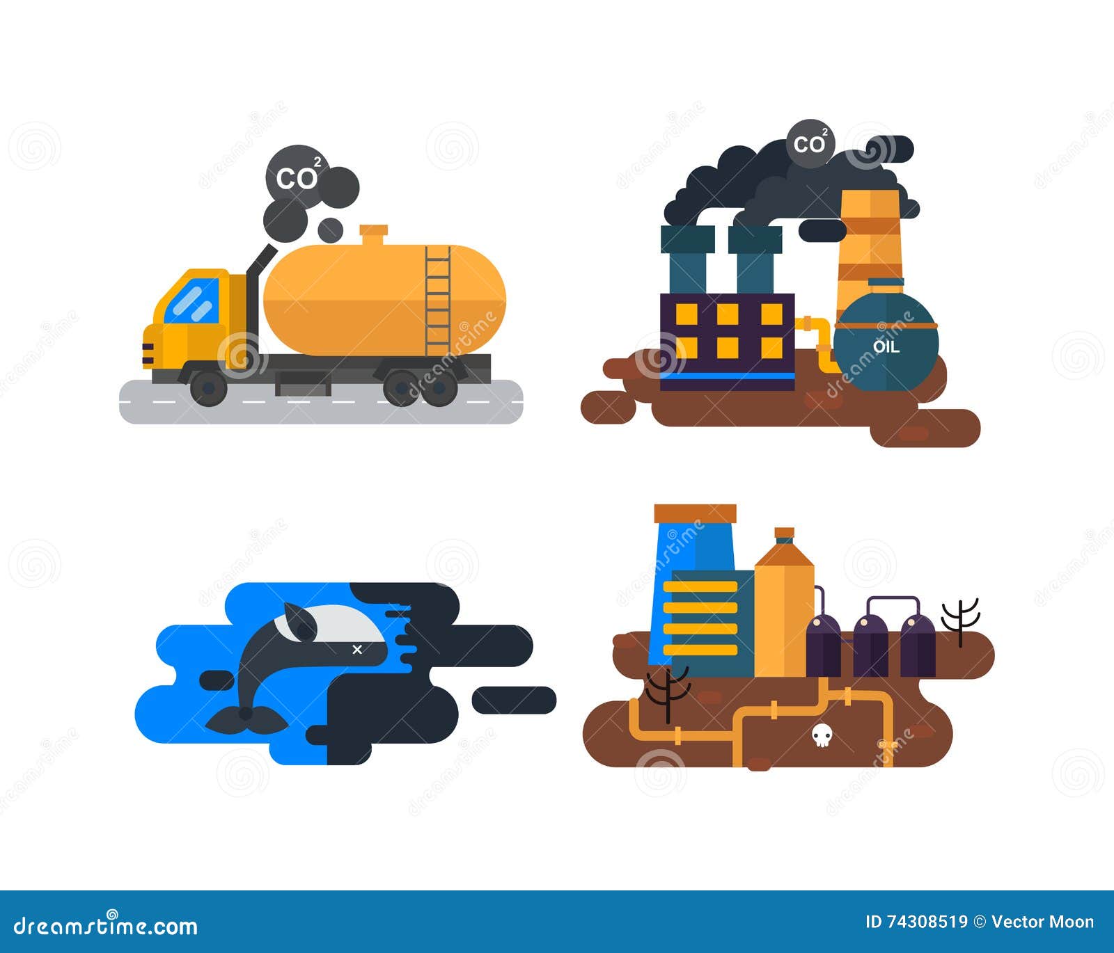 Ecological Problems, Environmental Pollution Vector Stock Vector ...