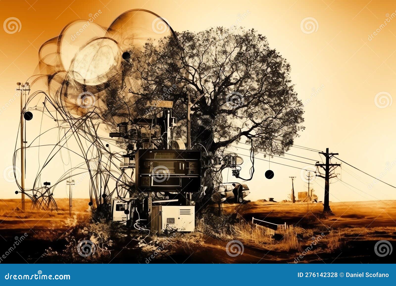 Ecological Problems High Contrast Surreal Collage, Technology ...
