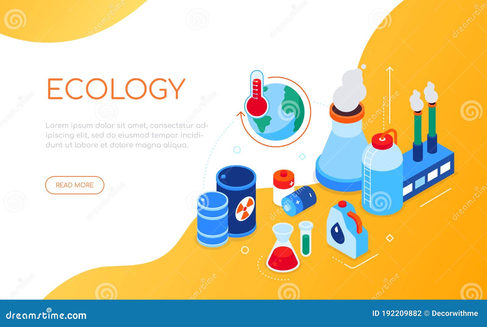 Ecological Problems - Modern Colorful Isometric Web Banner Stock Vector ...