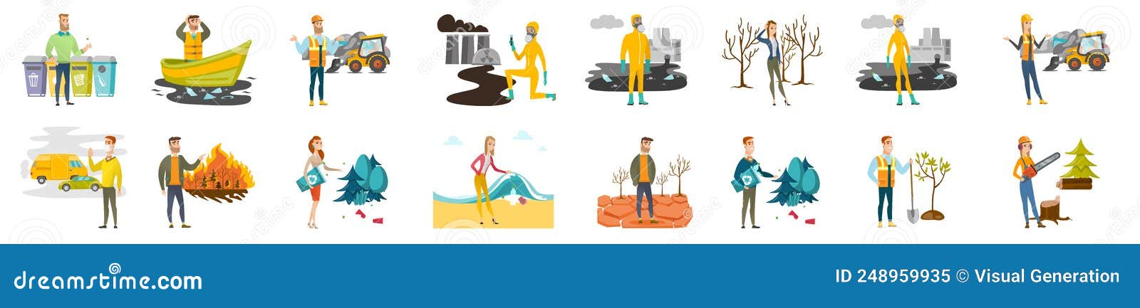 Ecological Problems and Natural Disasters. Stock Vector - Illustration ...