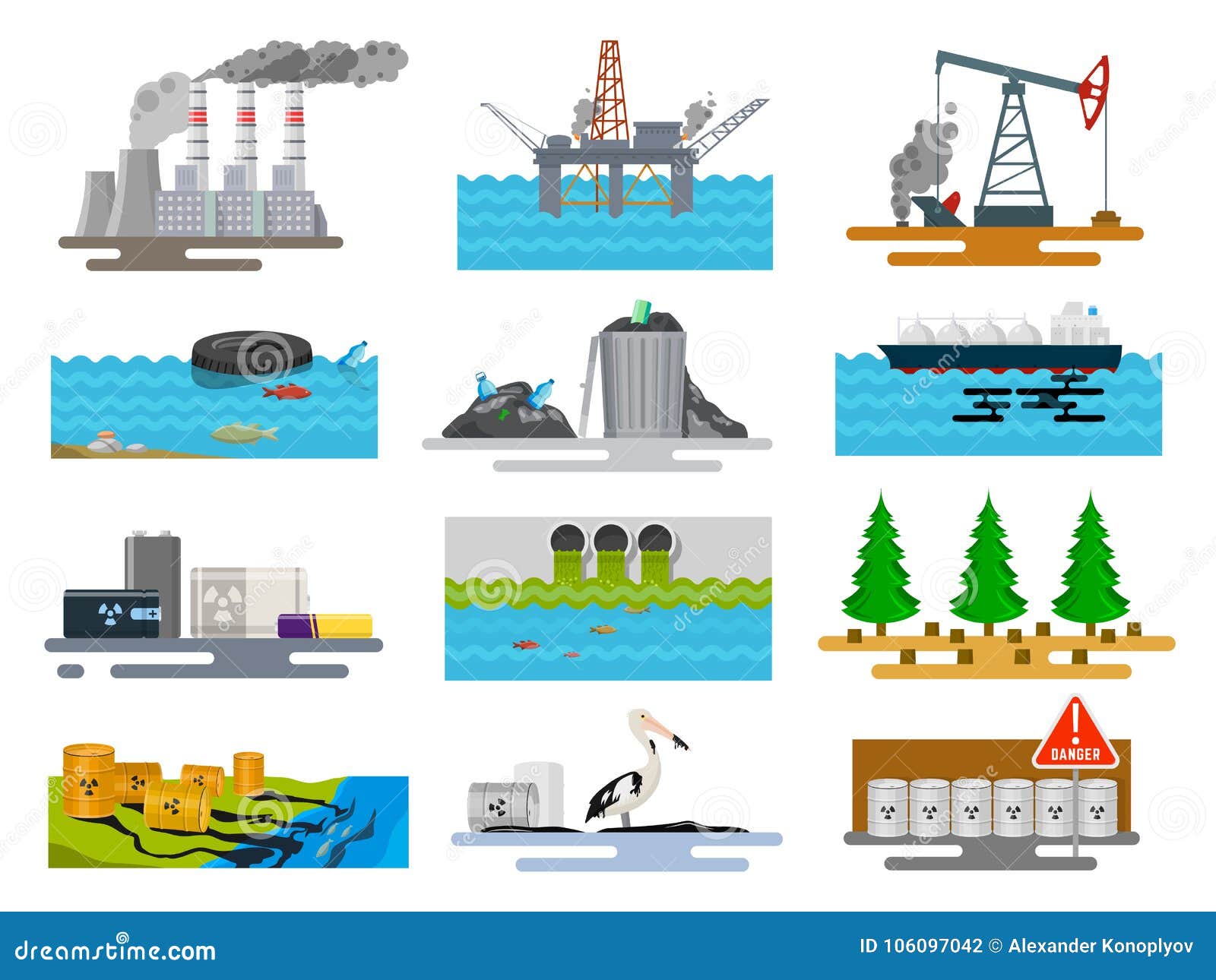 Ecological Problems in Nature Stock Vector - Illustration of city ...