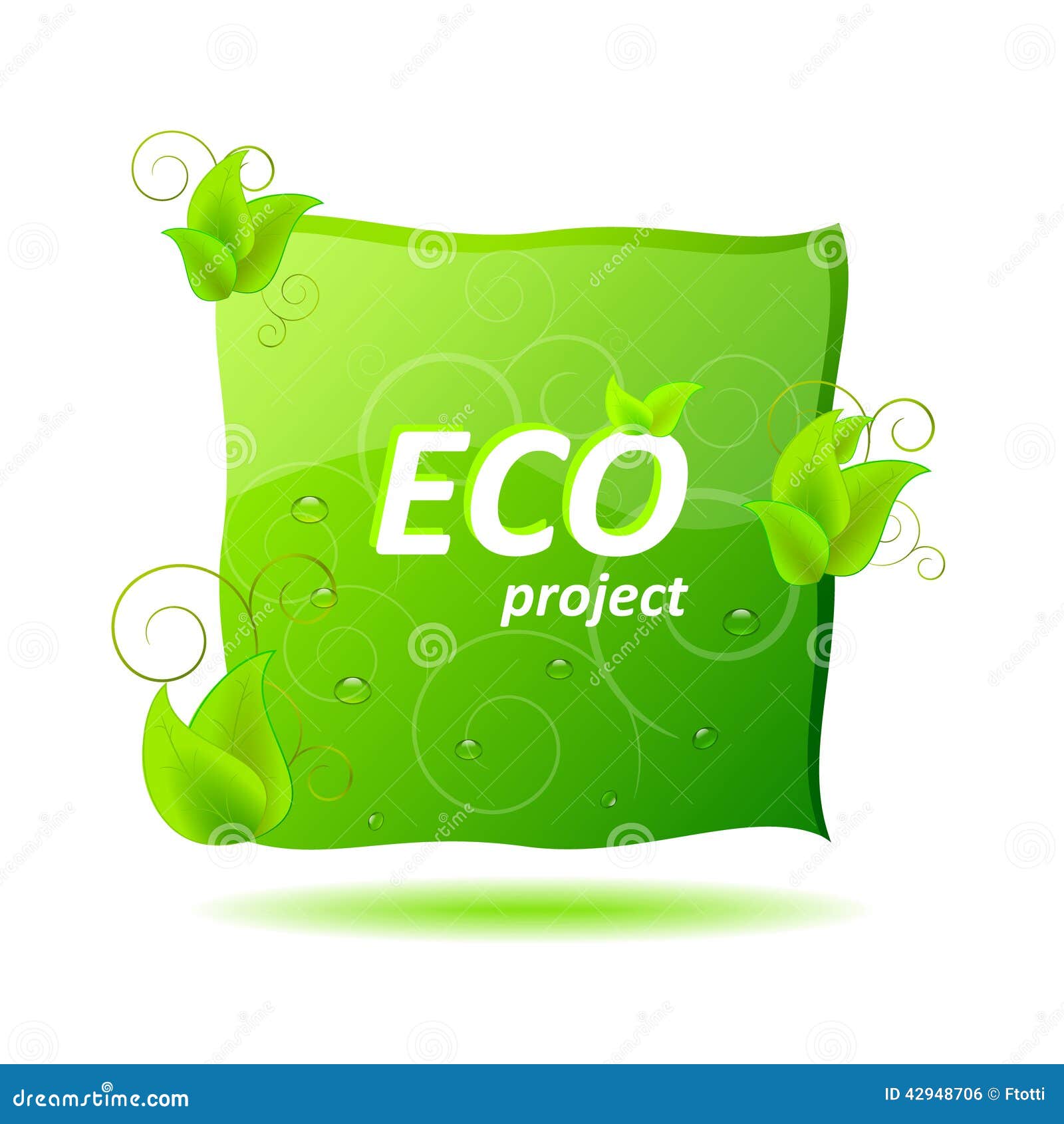 Ecological Project Concept with Green Leaves and Shadow Stock ...