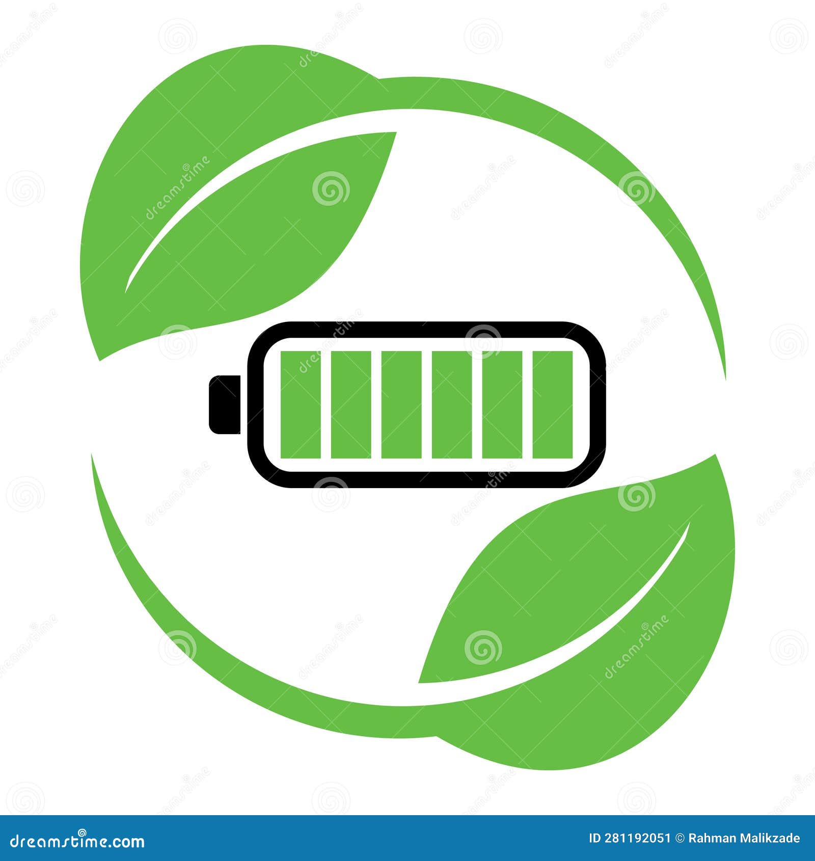 Ecological Rechargeable Accumulator. Battery Leaves Vector Stock Vector ...