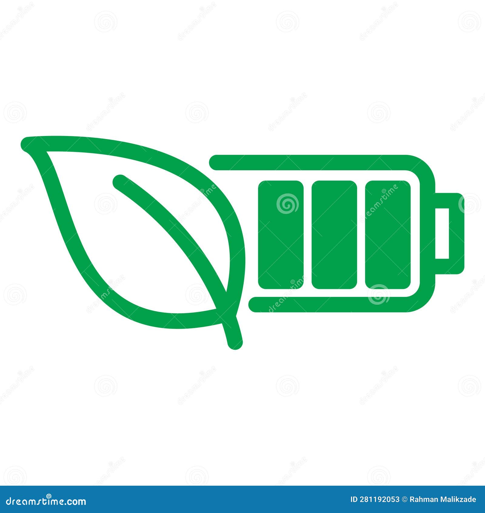 Ecological Rechargeable Accumulator. Battery Leaves Vector Stock Vector ...