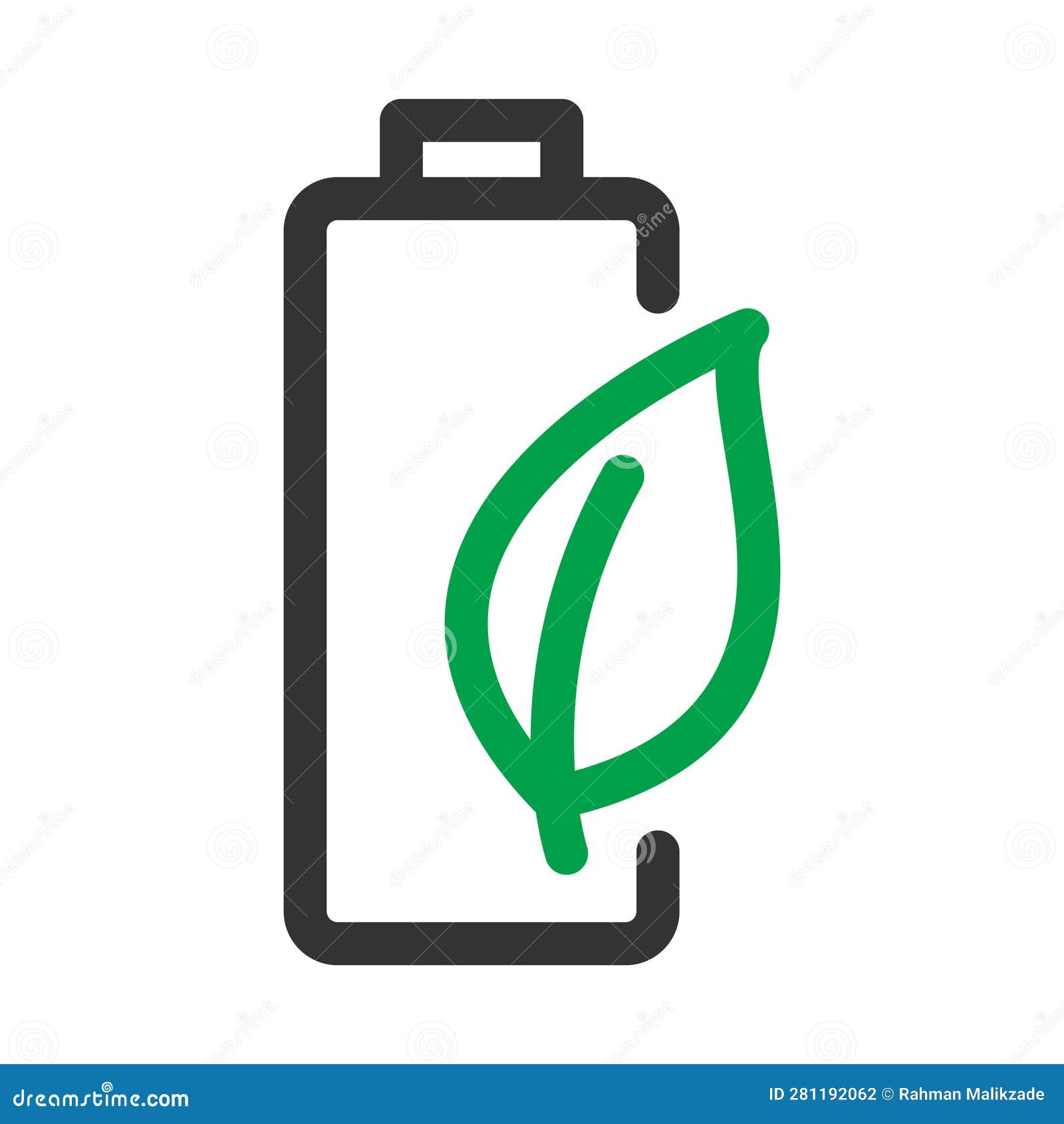 Ecological Rechargeable Accumulator. Battery Leaves Vector. Battery And ...