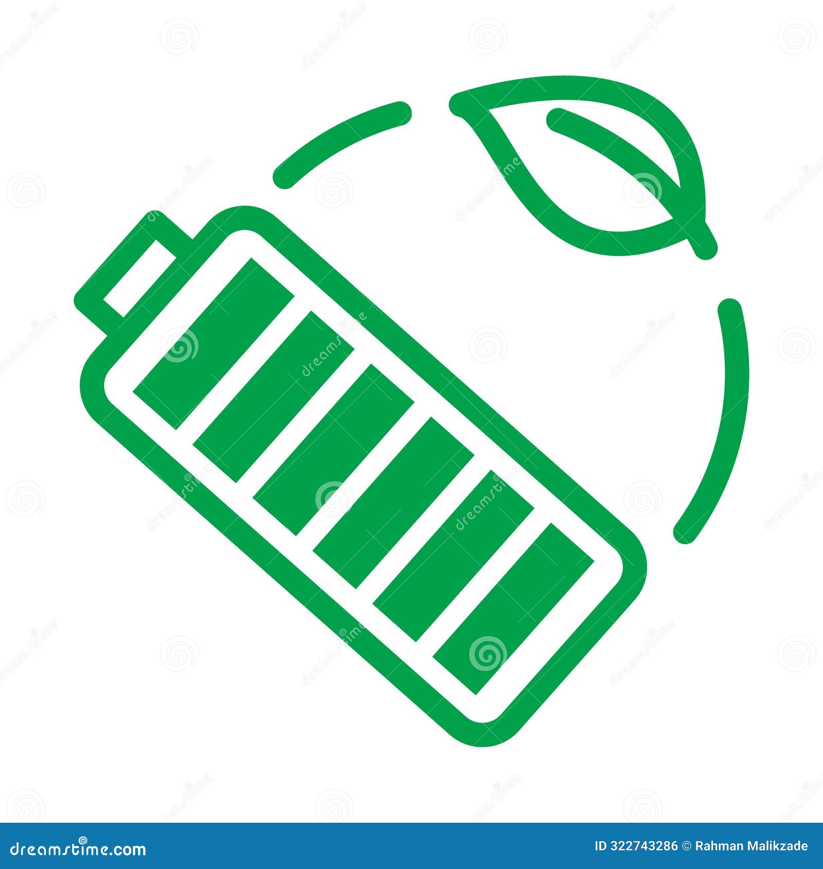 Ecological Rechargeable Accumulator. Battery Leaves Vector. Battery And ...