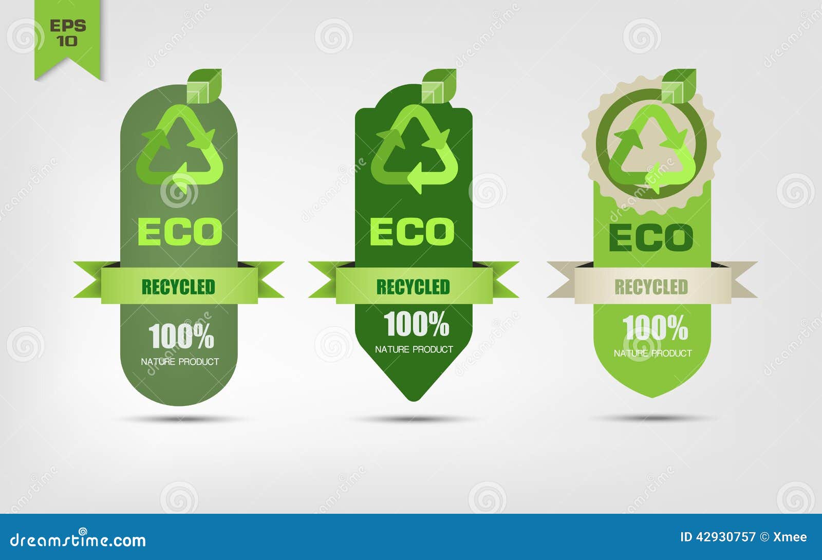 Ecological recycle labels stock vector. Illustration of environmental ...