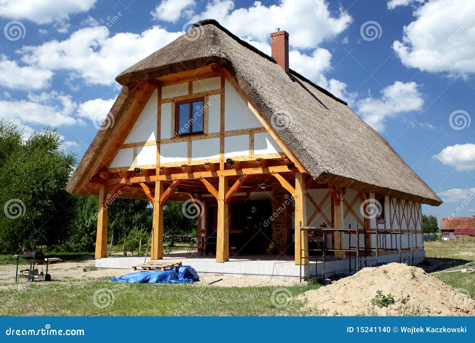 Ecological Rural Wooden House Stock Photo - Image of natural, green ...