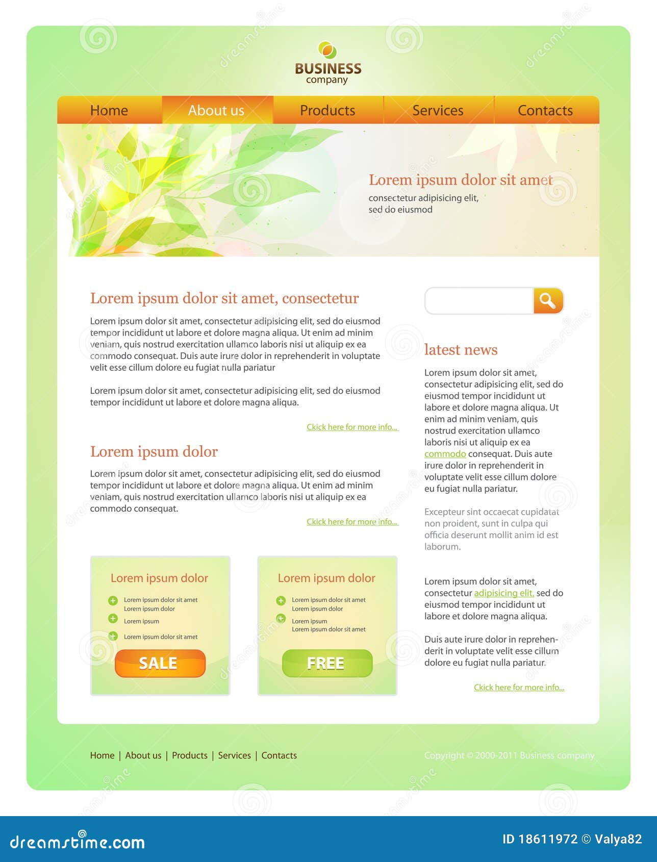 Ecological or Spring Web Site Design Template Stock Vector ...