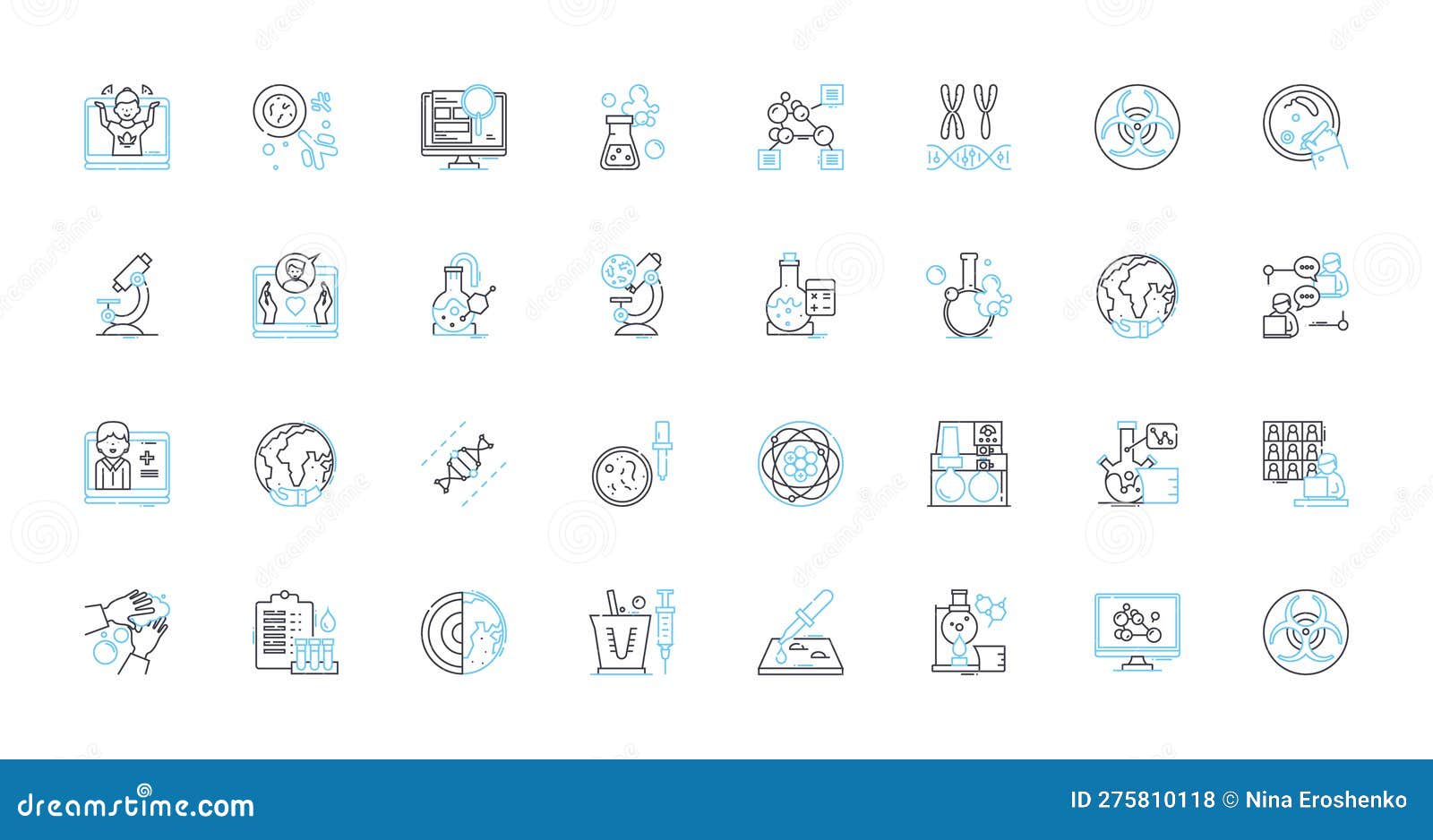 Ecological Study Linear Icons Set. Environment, Sustainability ...