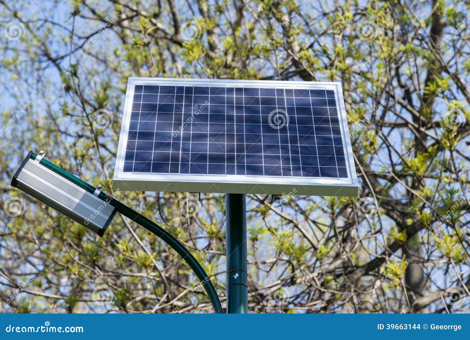 Ecological System of Public Lighting Located in the Park Stock Photo ...