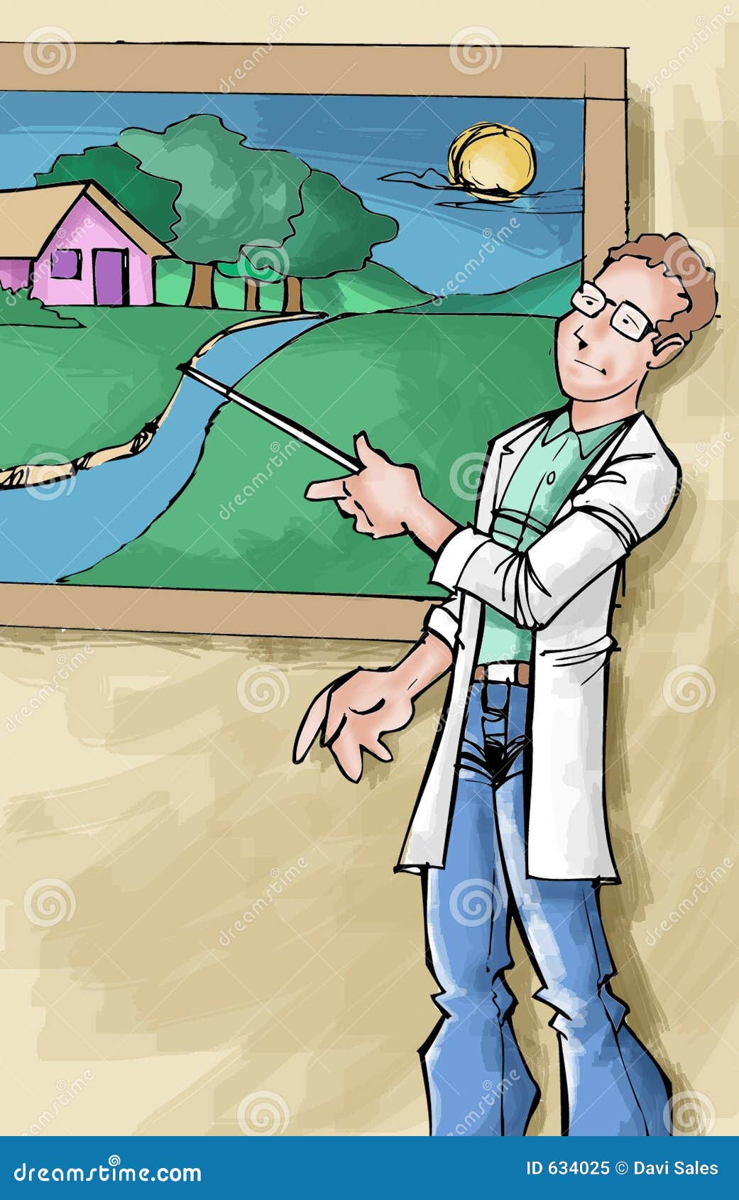 Ecological teacher stock illustration. Illustration of landscape - 634025