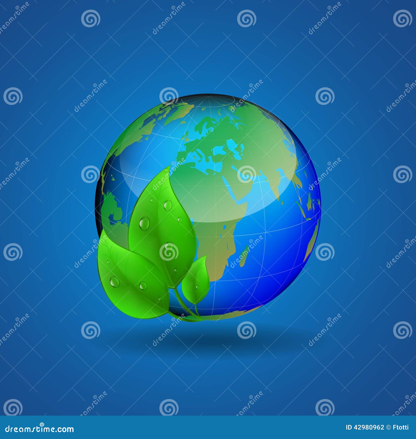 Ecological Theme Background with Globe Stock Illustration ...