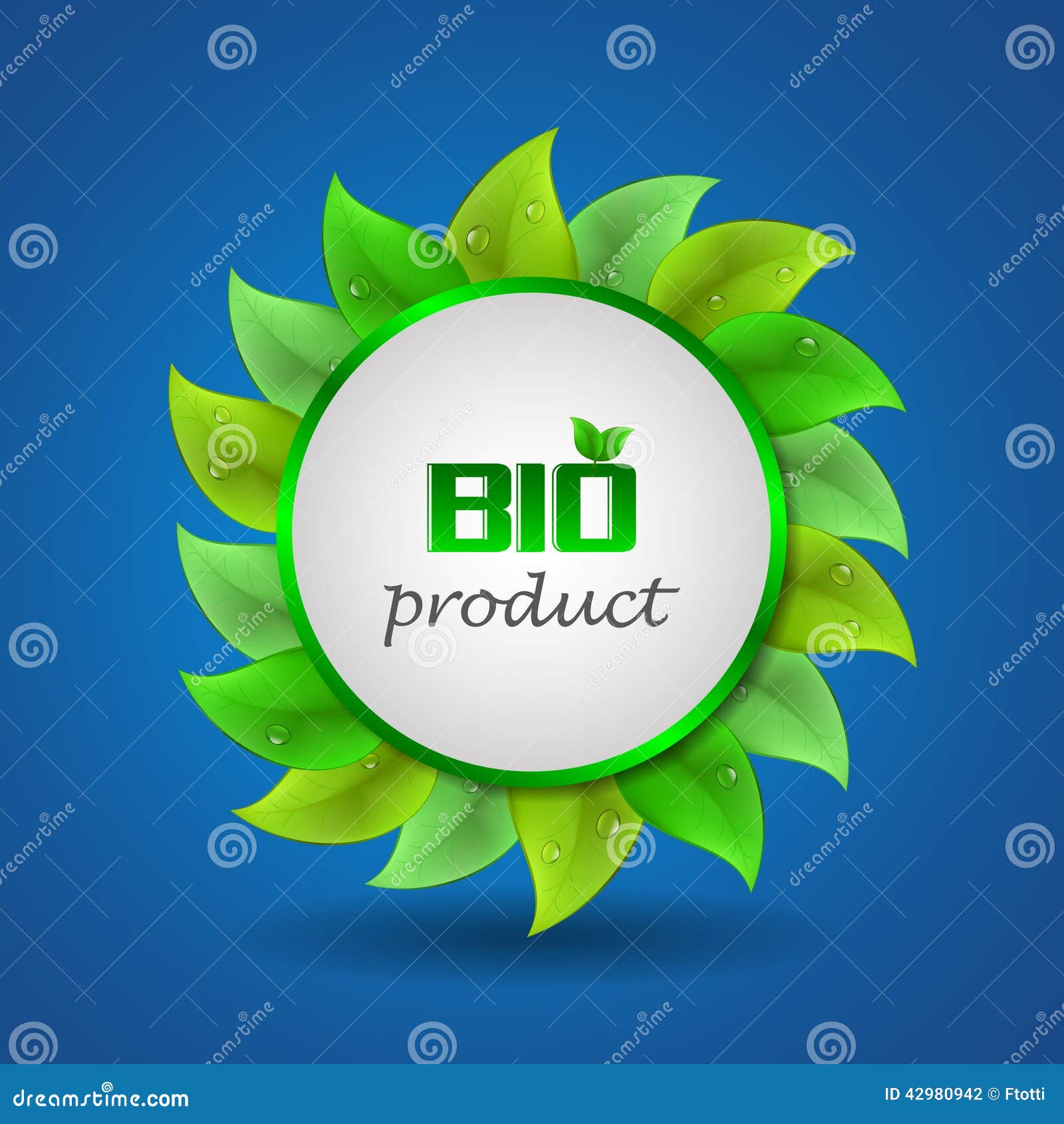 Ecological Theme Circular Background with Green Leaves Stock ...