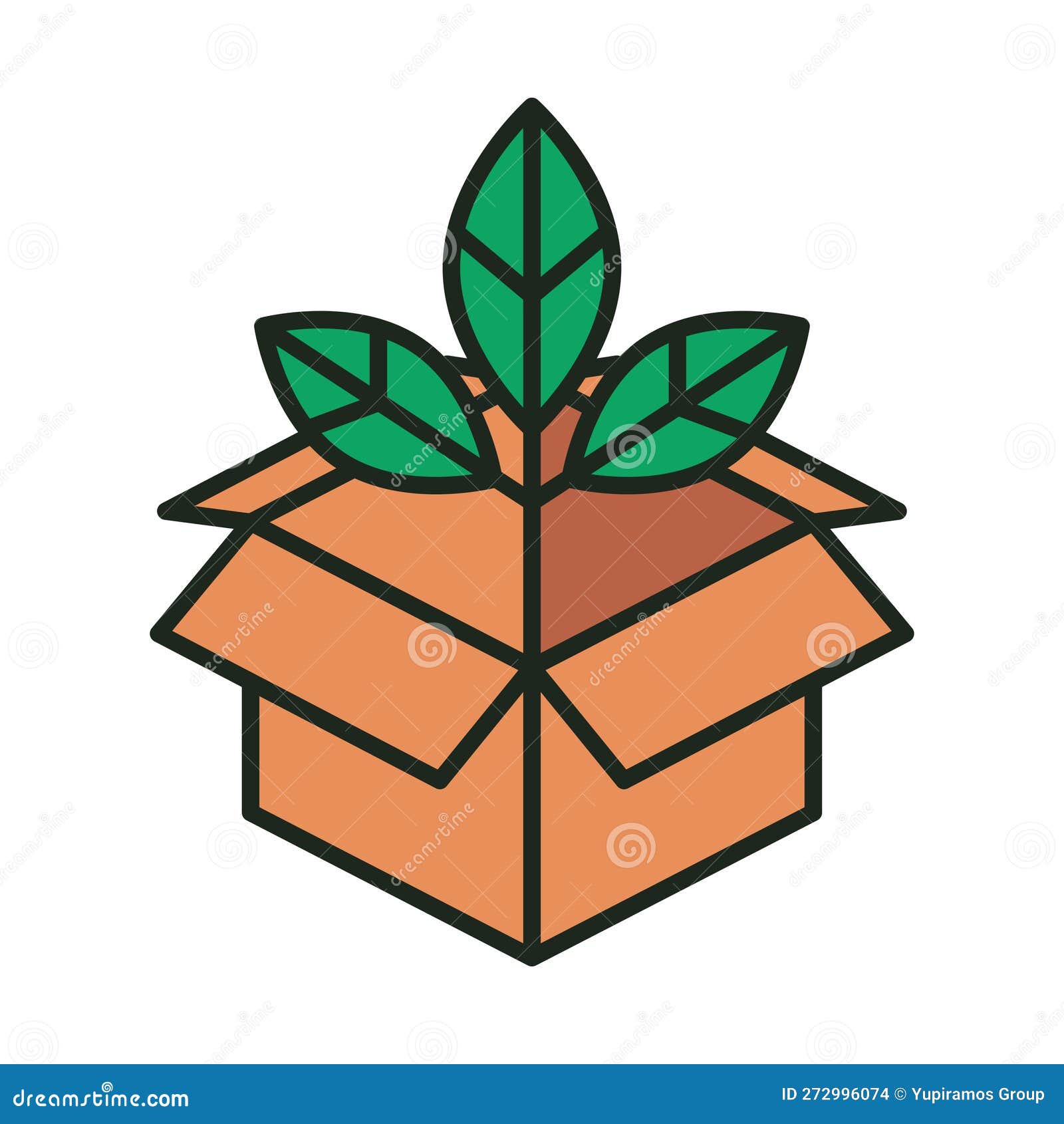 Ecological tree in box stock vector. Illustration of natural - 272996074