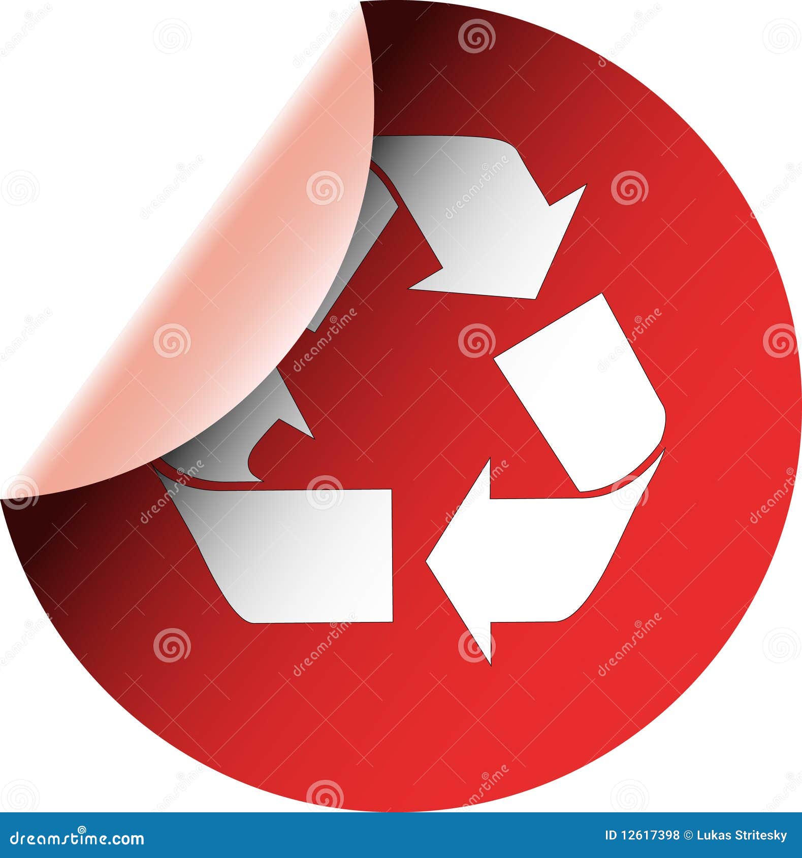 Ecological Warning Recycle Red Sticker Stock Vector - Illustration of ...