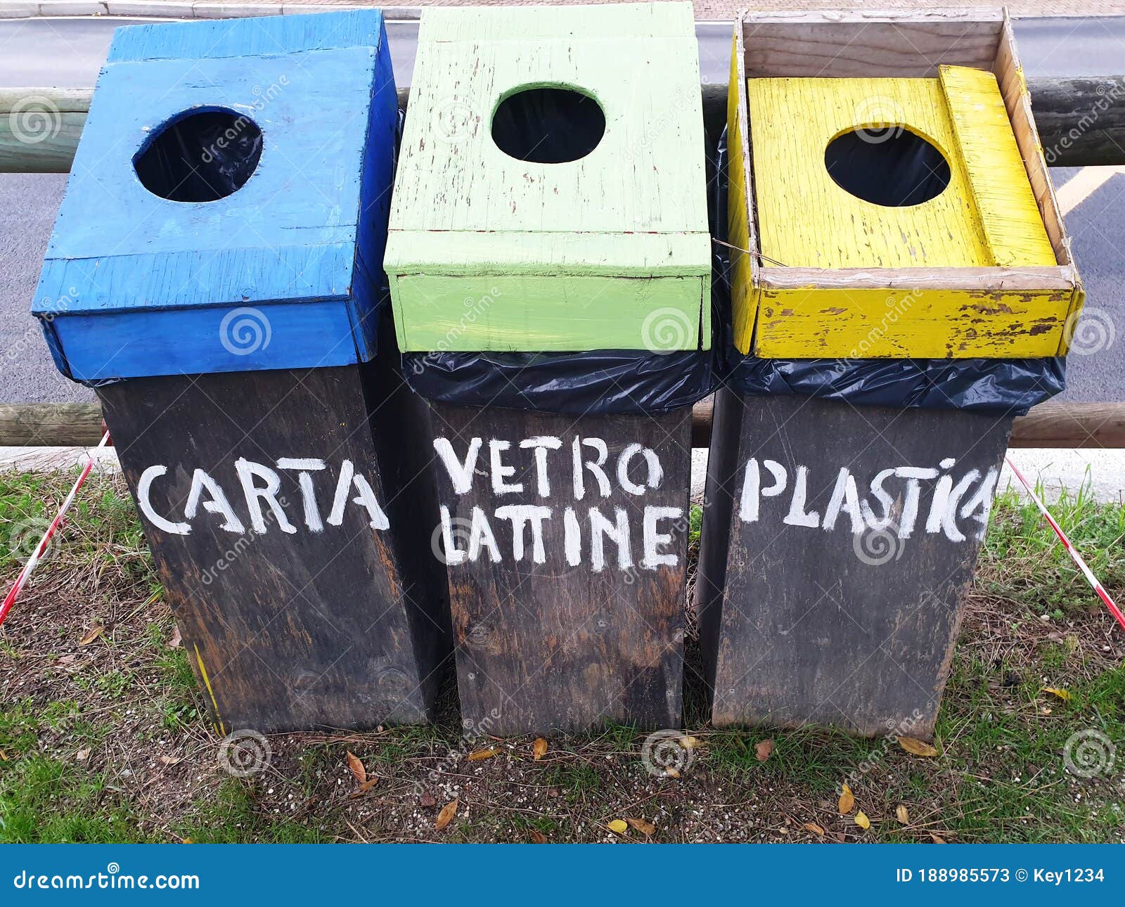 Garbage bins in Europe stock image. Image of environmental - 188985573