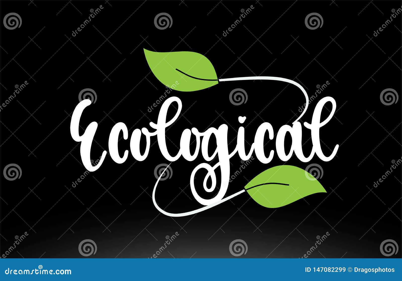 Ecological Word Text with Green Leaf Logo Icon Design Stock ...