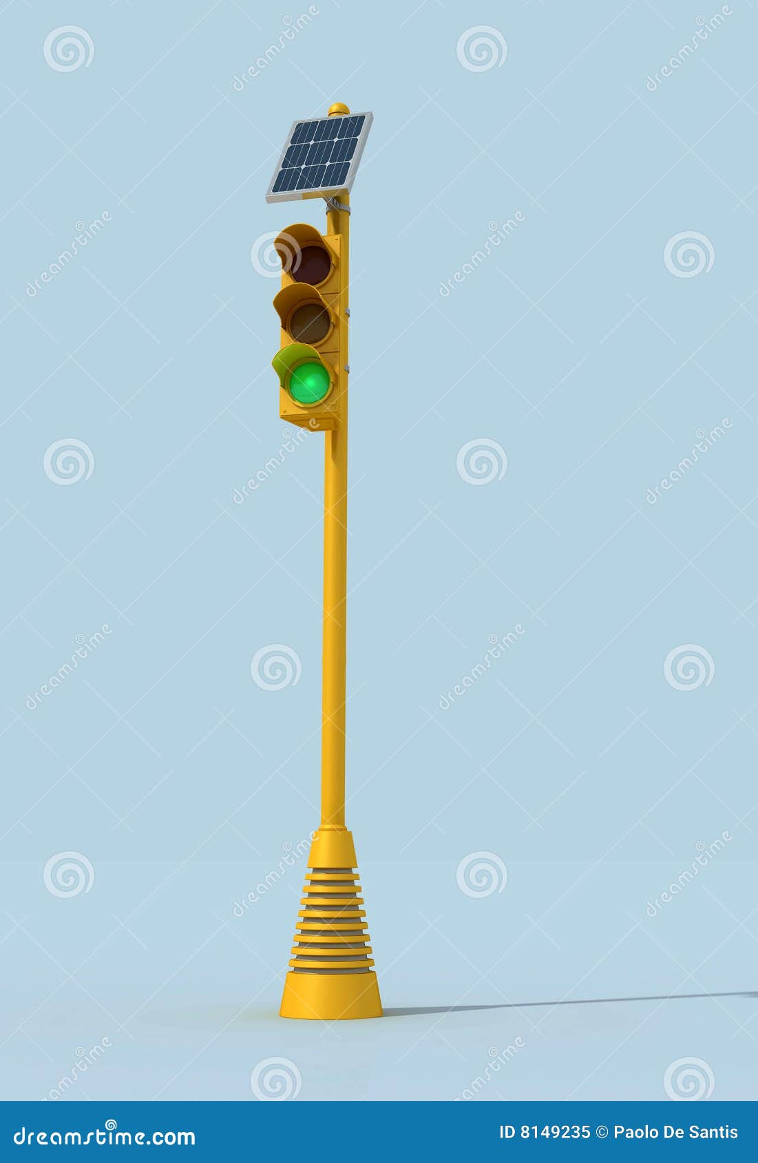 Ecological Yellow Semaphore Stock Illustration - Illustration of street ...