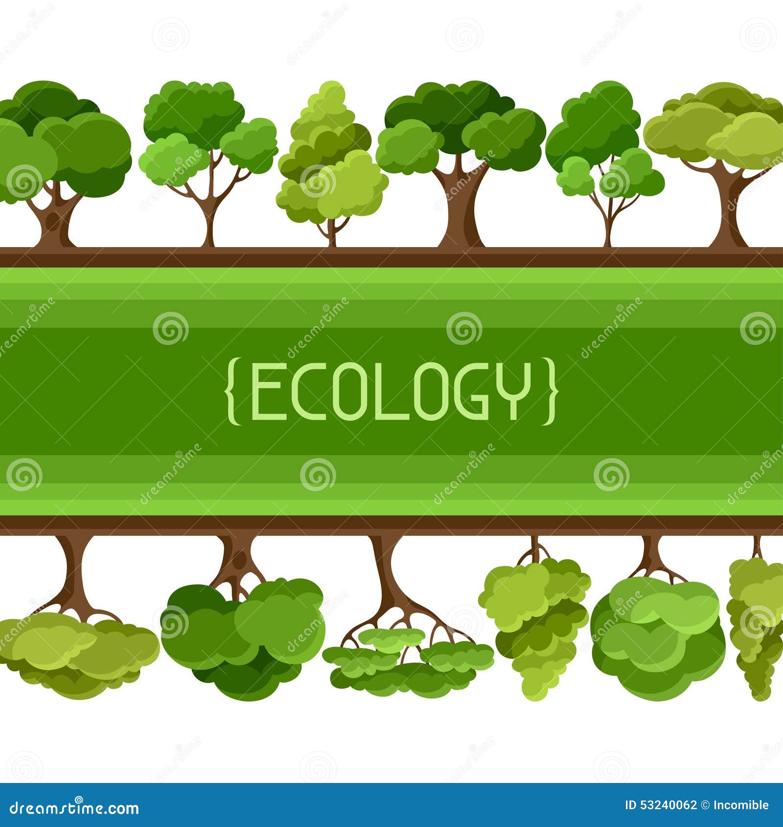 Ecology Background Design with Abstract Stylized Stock Vector ...