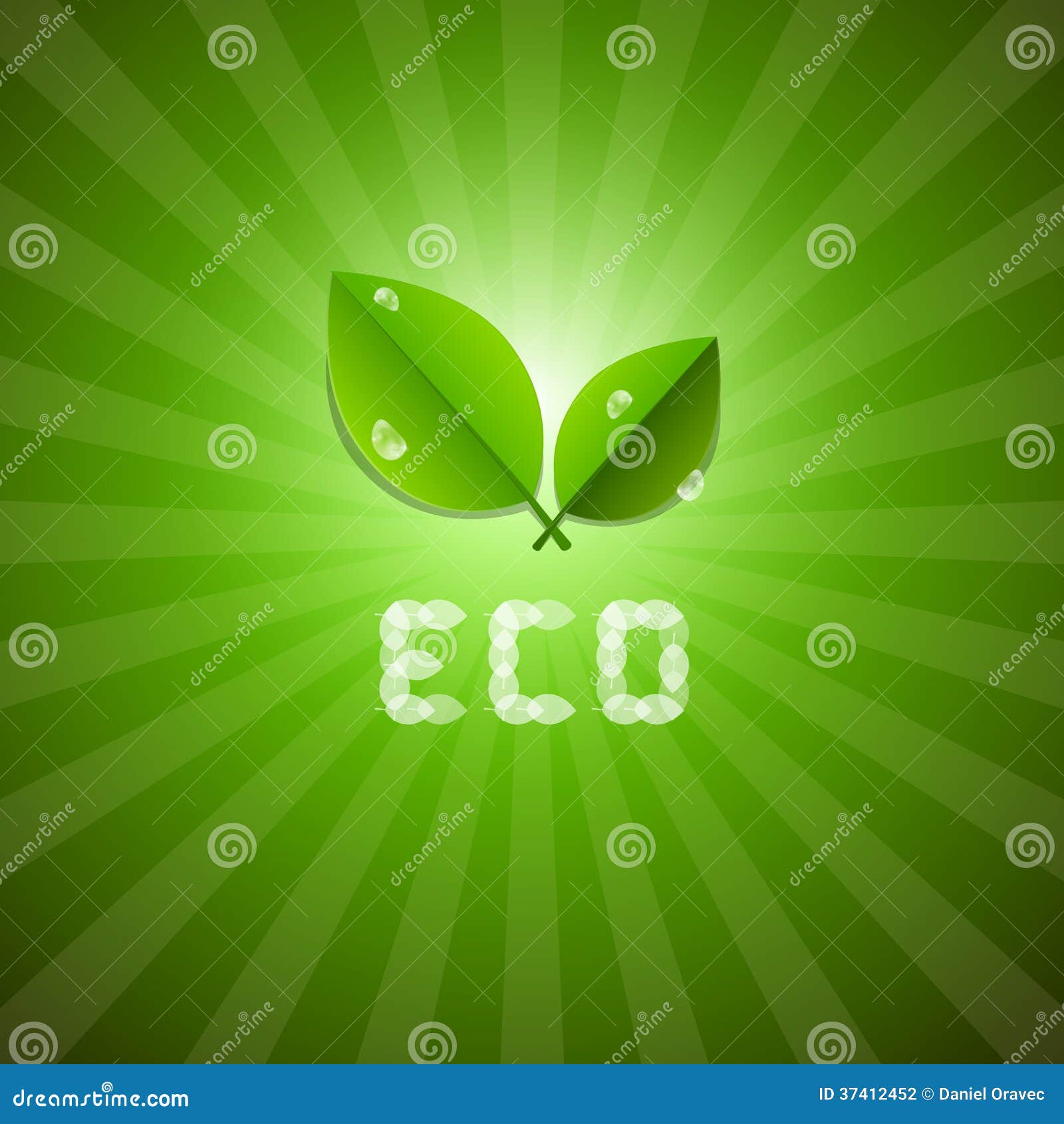 Ecology Background with Leaves and ECO Title Stock Vector ...