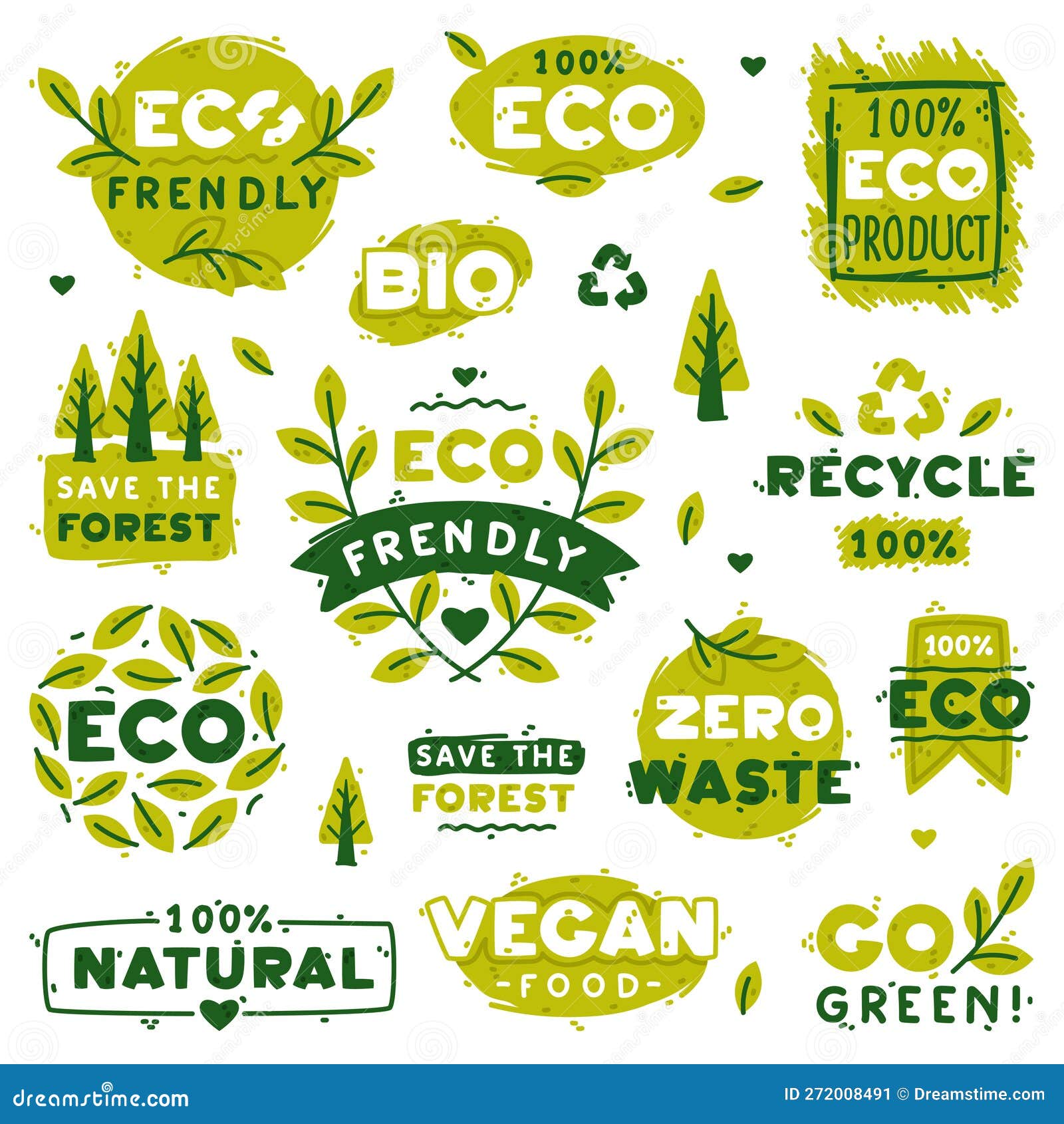Ecology Badges And Green Eco Labels For Bio And Organic Product Vector