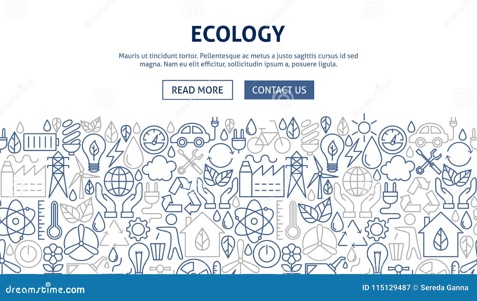 Ecology Banner Design stock vector. Illustration of environment - 115129487