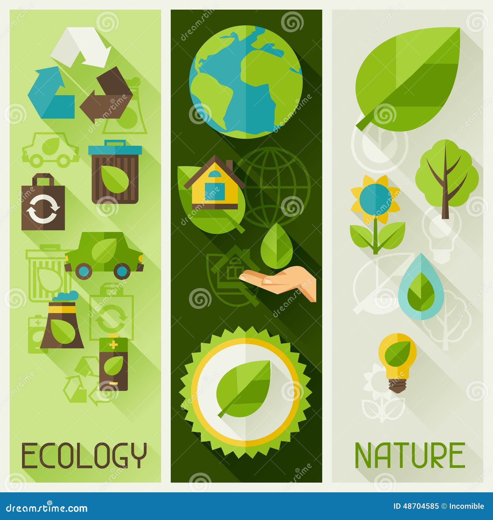 Ecology Banners with Environment Icons. Stock Vector - Illustration of ...