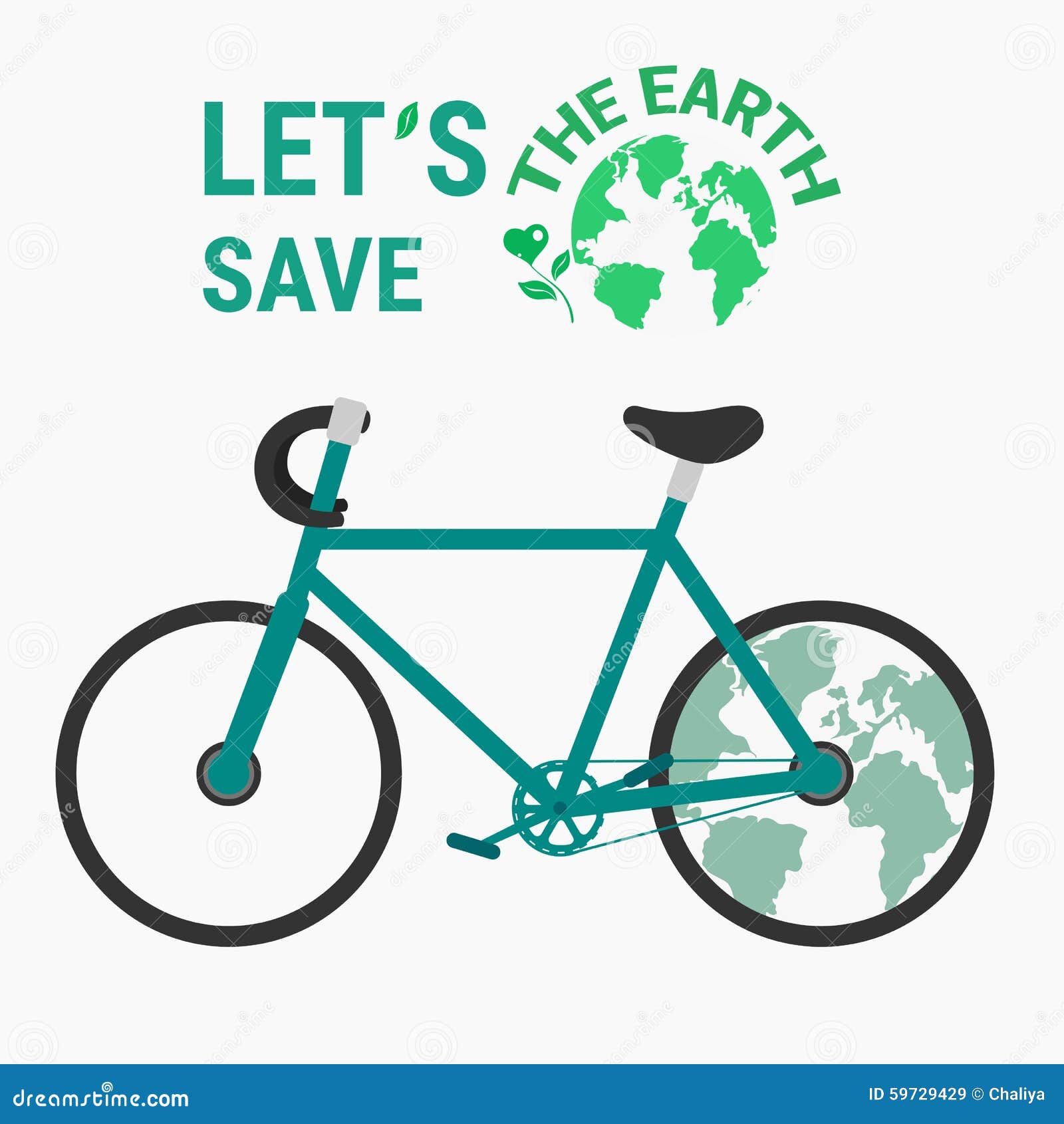 Ecology Bicycle Save the Earth Concept. Stock Vector - Illustration of ...