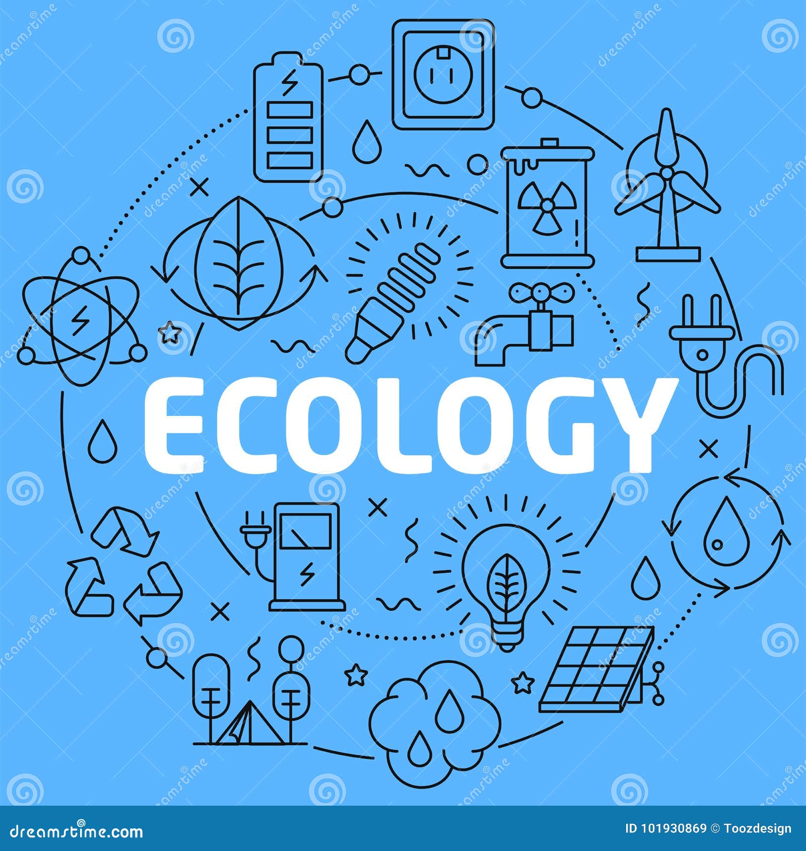 Ecology Blue Lines Illustration for Presentation Stock Vector ...