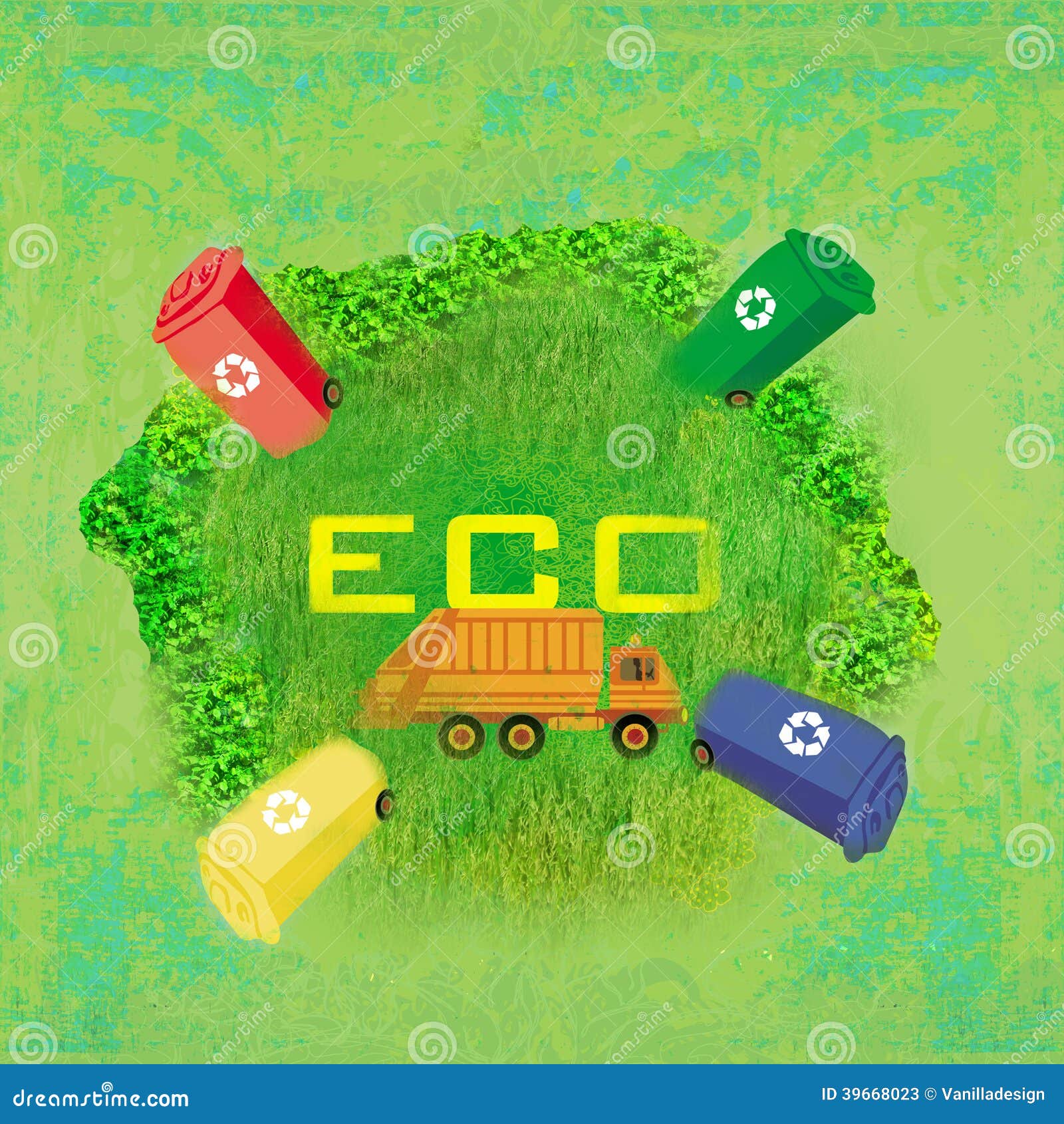 Ecology Card Design, Segregation Of Garbage Cartoon Vector ...