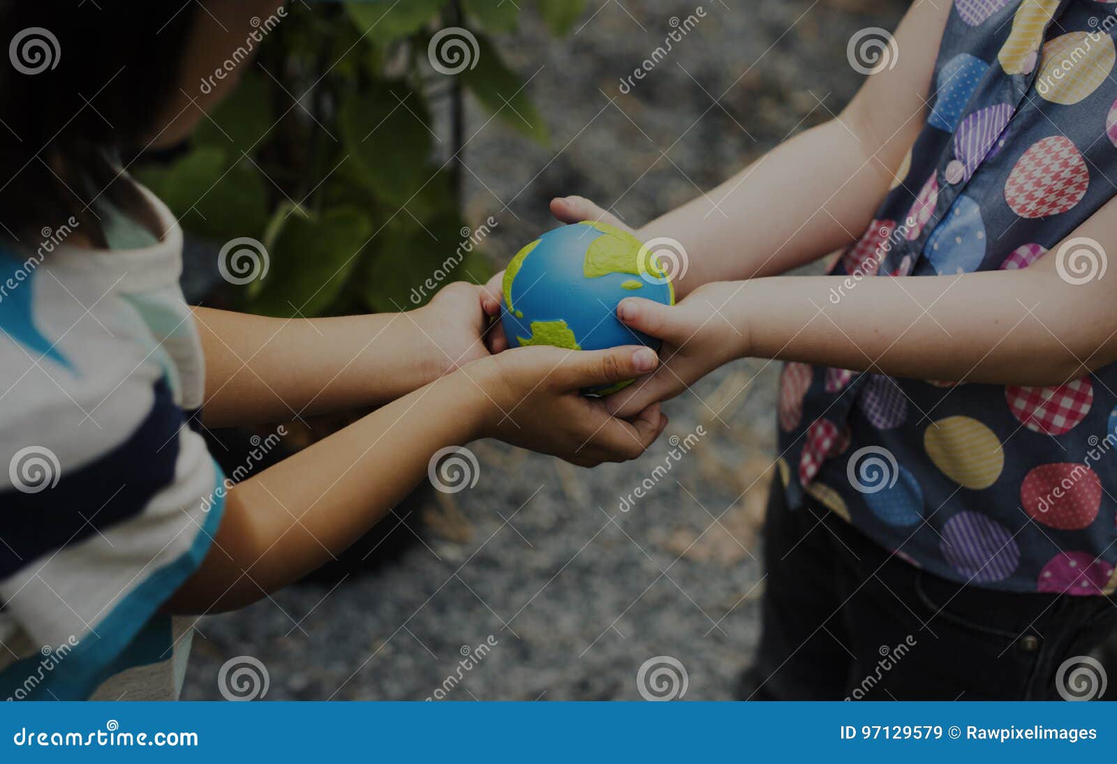 Ecology Children Sharing and Support Save the World Stock Image - Image ...