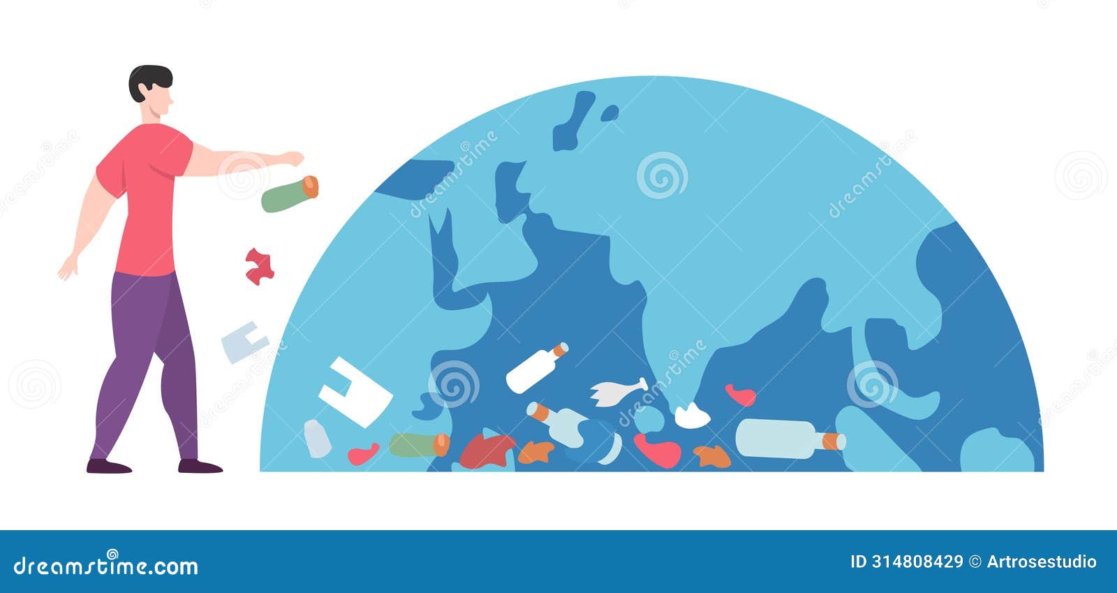 Ecology Concept of Clean Earth Environment, Flat Design Vector ...