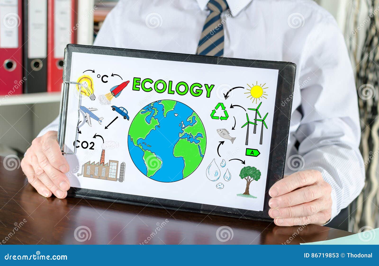 Ecology Concept on a Clipboard Stock Image - Image of natural, showing ...