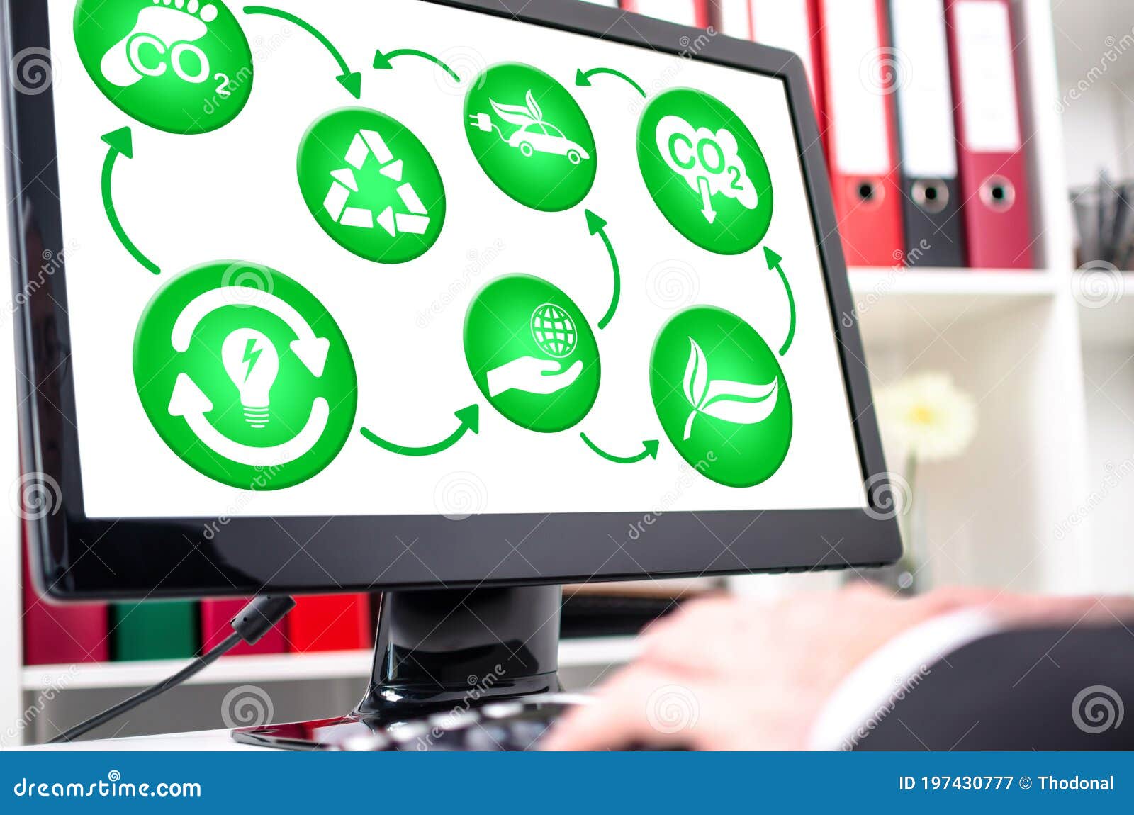 Ecology Concept on a Computer Screen Stock Image - Image of protection ...