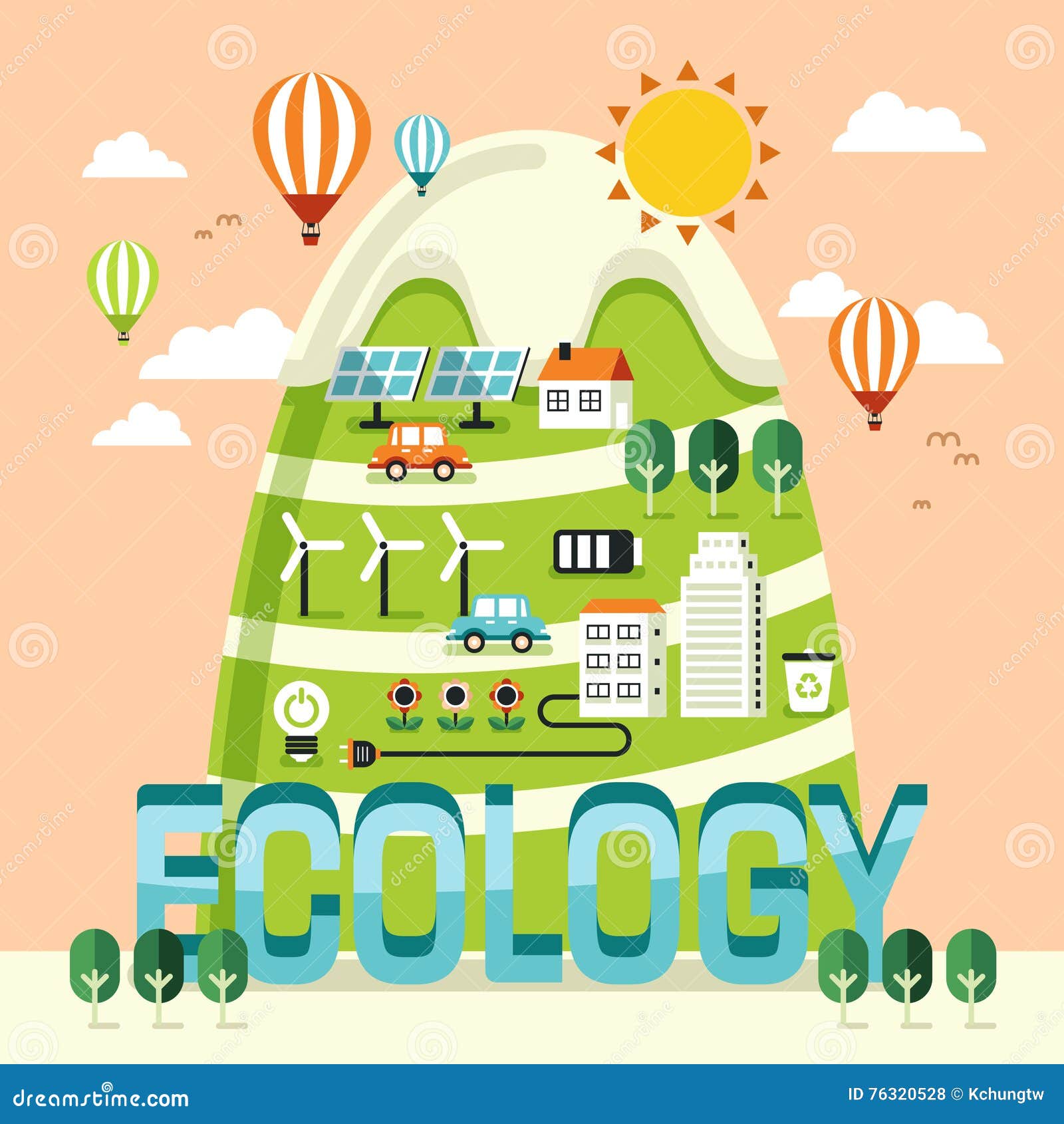 Ecology concept design stock illustration. Illustration of sustainable ...
