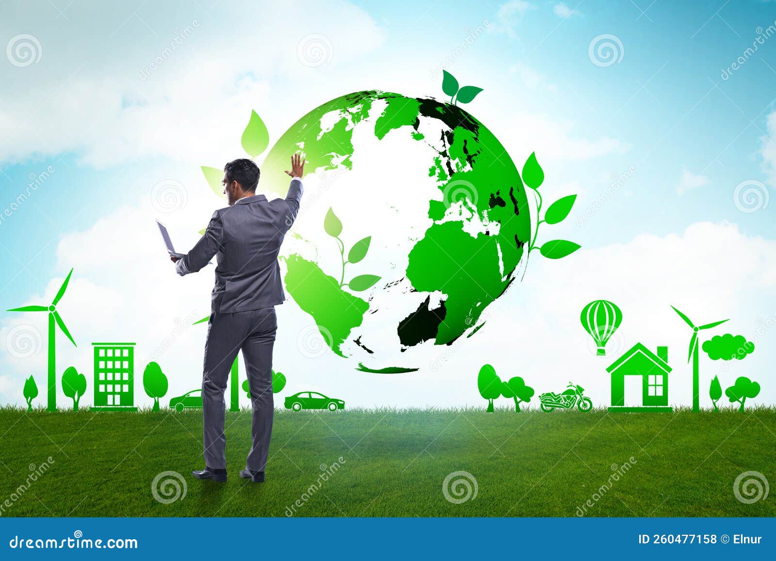 Ecology Concept with Ecological Elements Stock Photo - Image of world ...