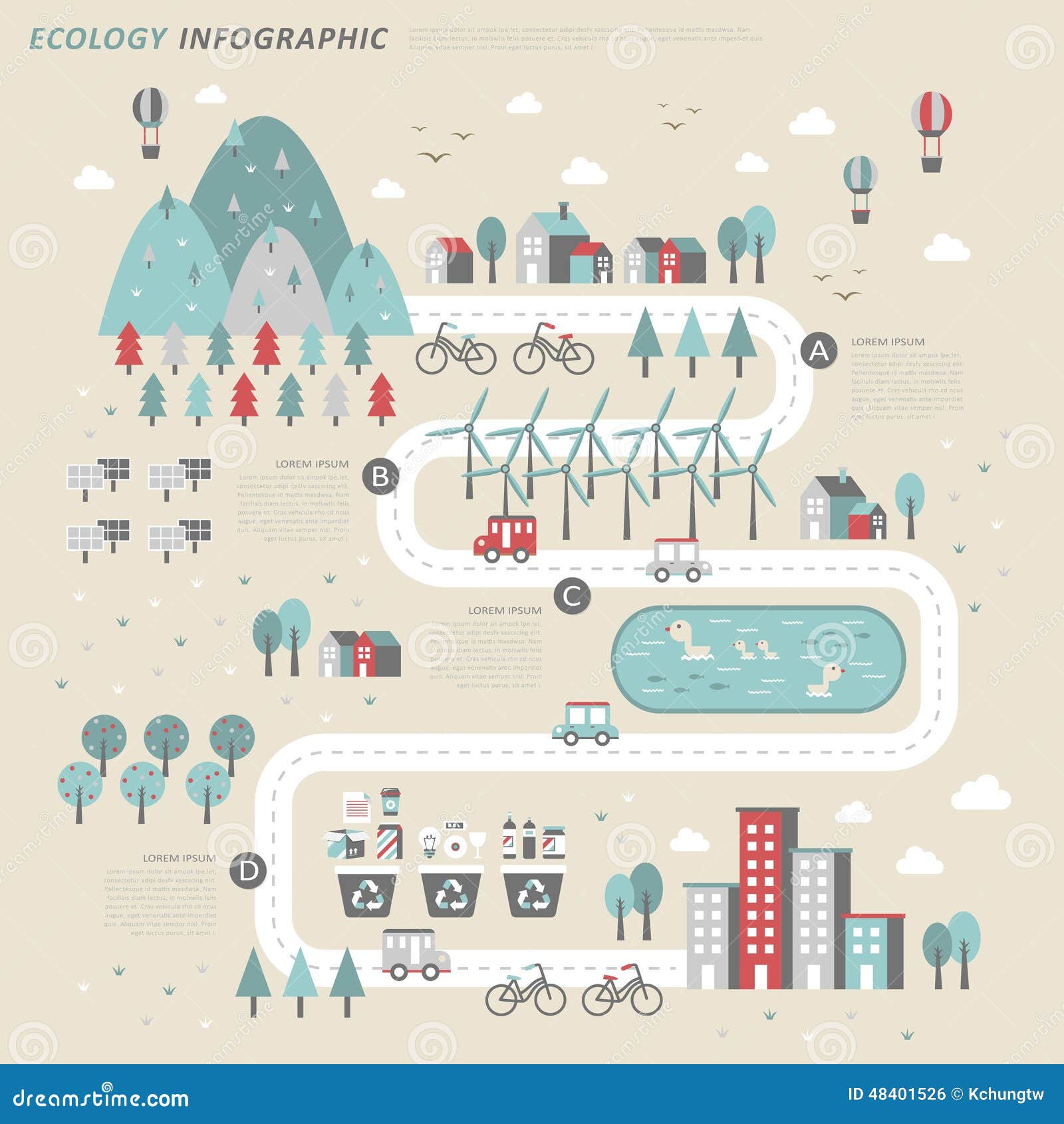 Ecology Concept Infographic Template Stock Vector - Illustration of ...
