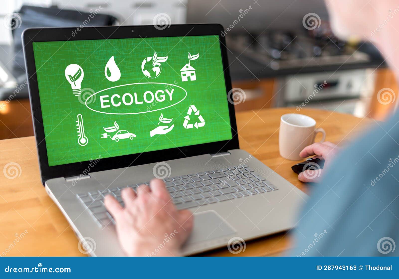 Ecology Concept on a Laptop Stock Image - Image of environment, globe ...