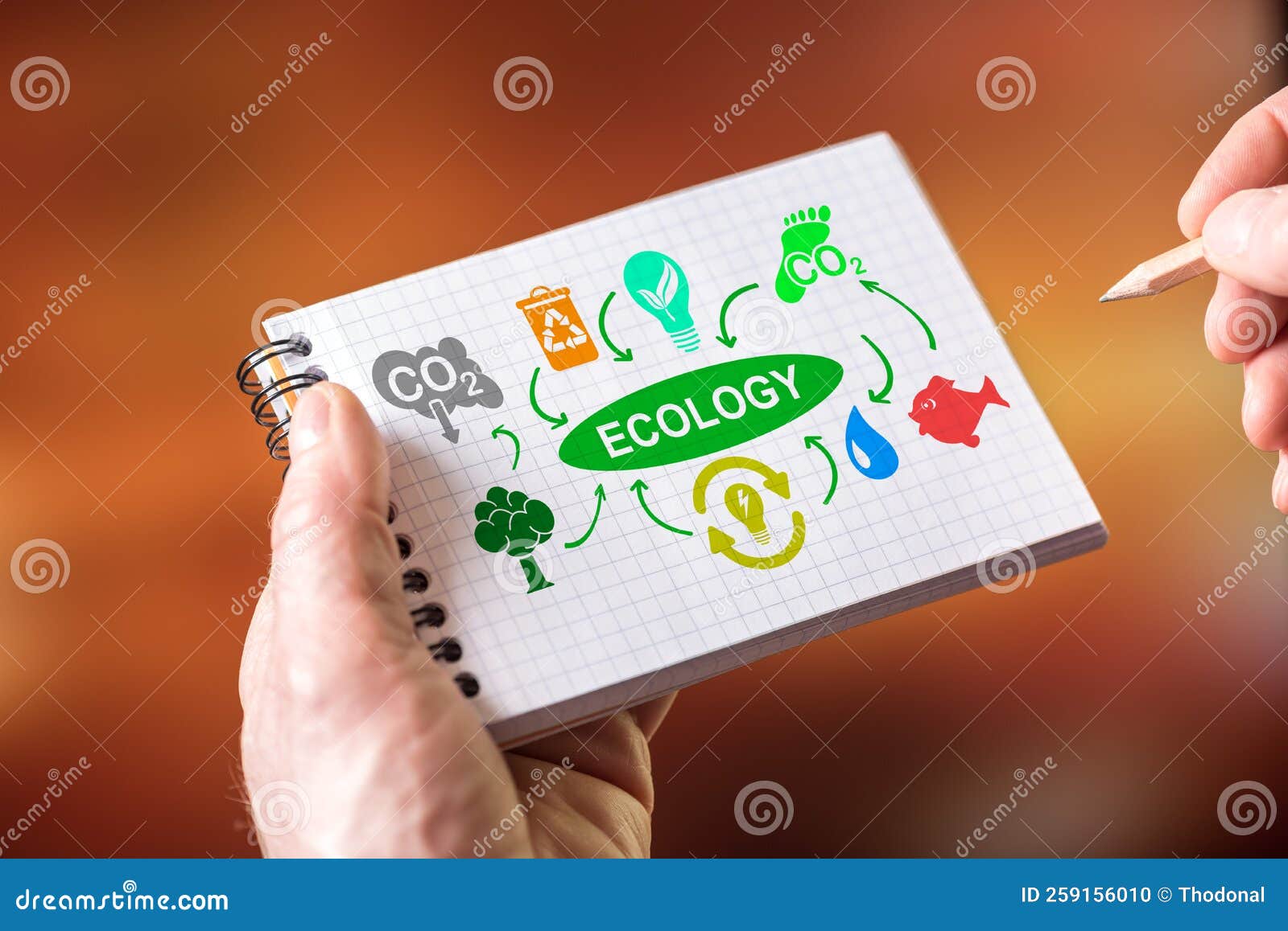 Ecology Concept on a Notepad Stock Photo - Image of world, business ...