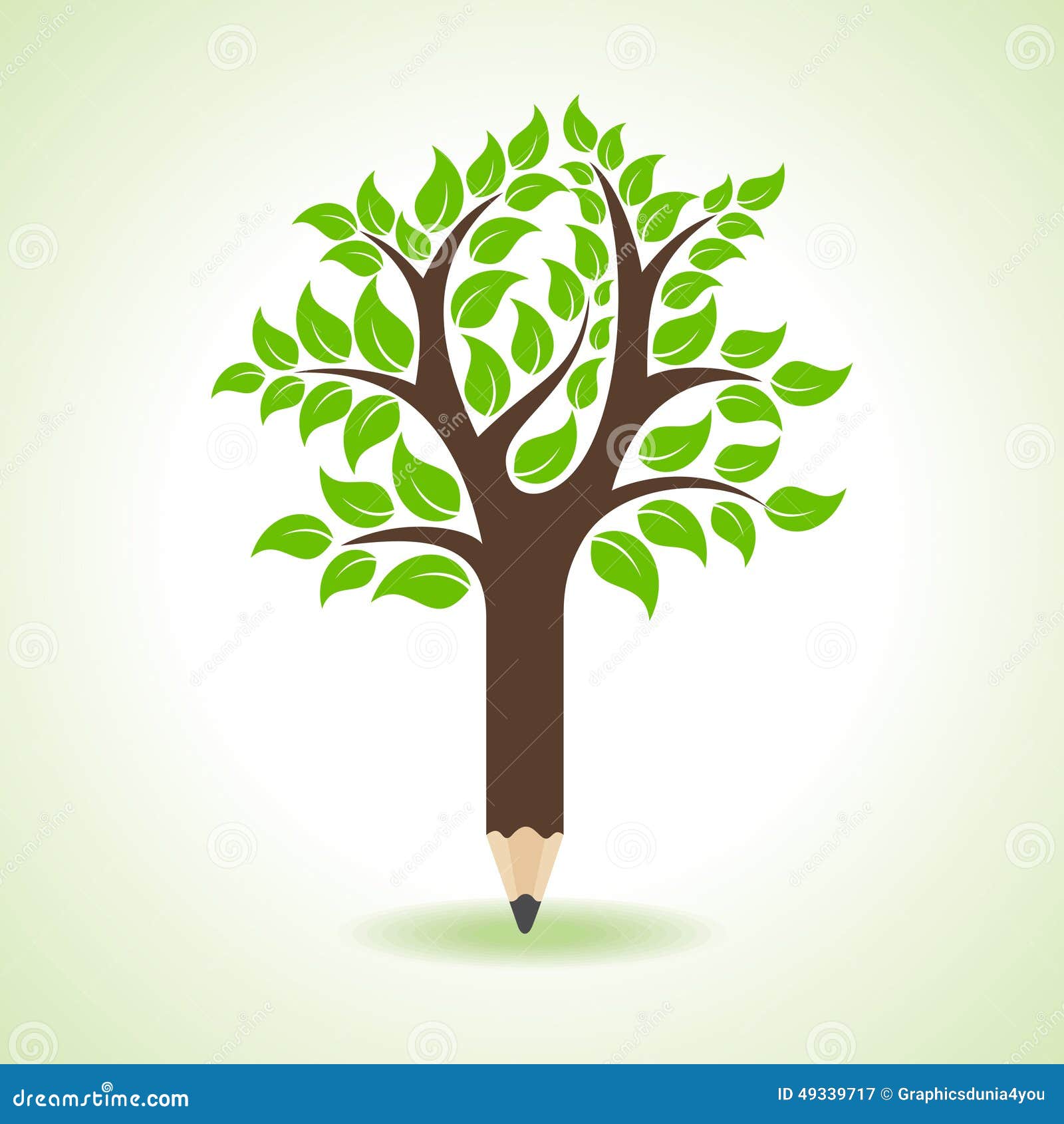 Ecology Concept - Pencil Make a Tree Stock Vector - Illustration of ...
