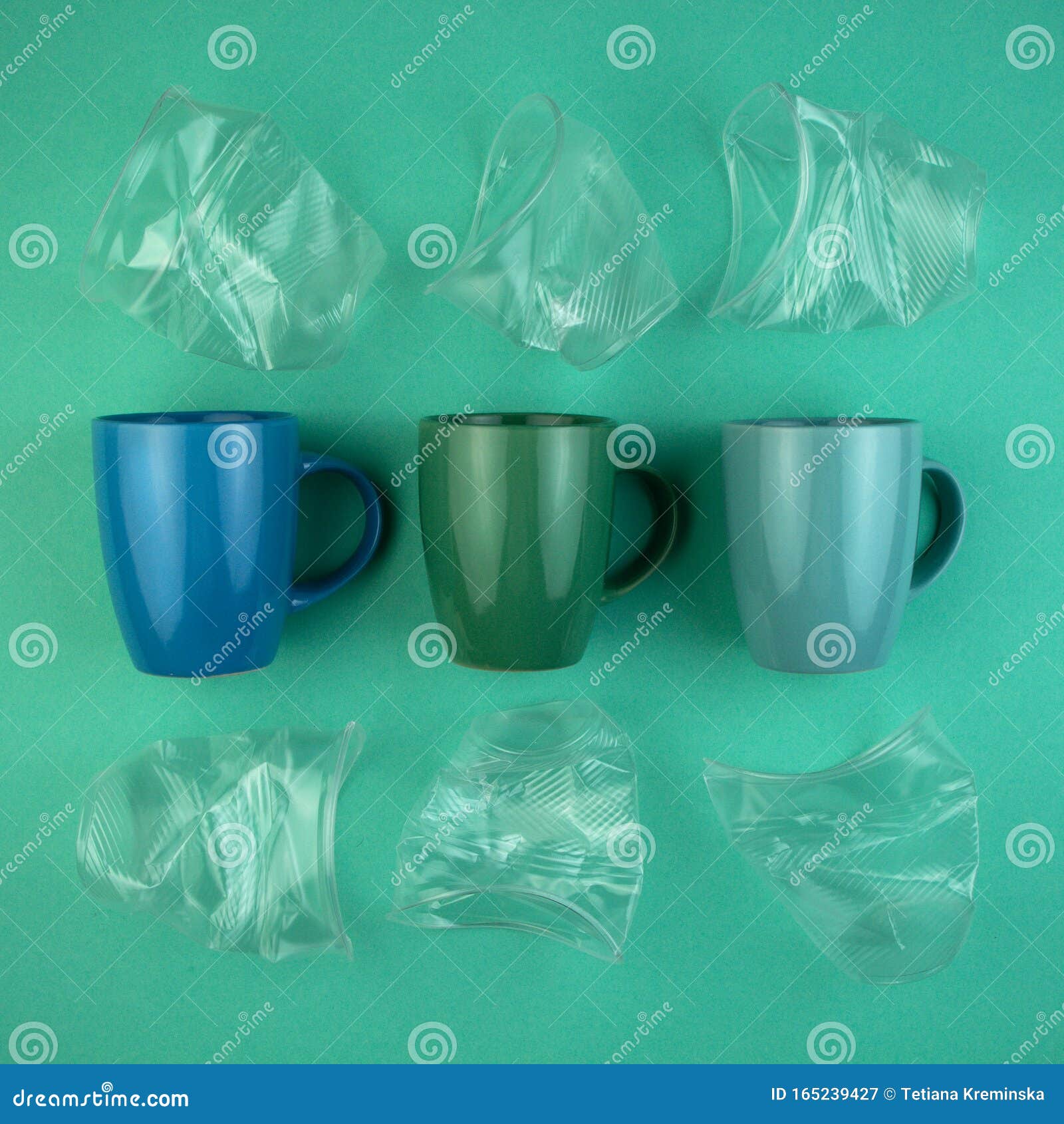 Ecology Concept Stop Plastic Pollution. Plastic Waste. Pattern from ...