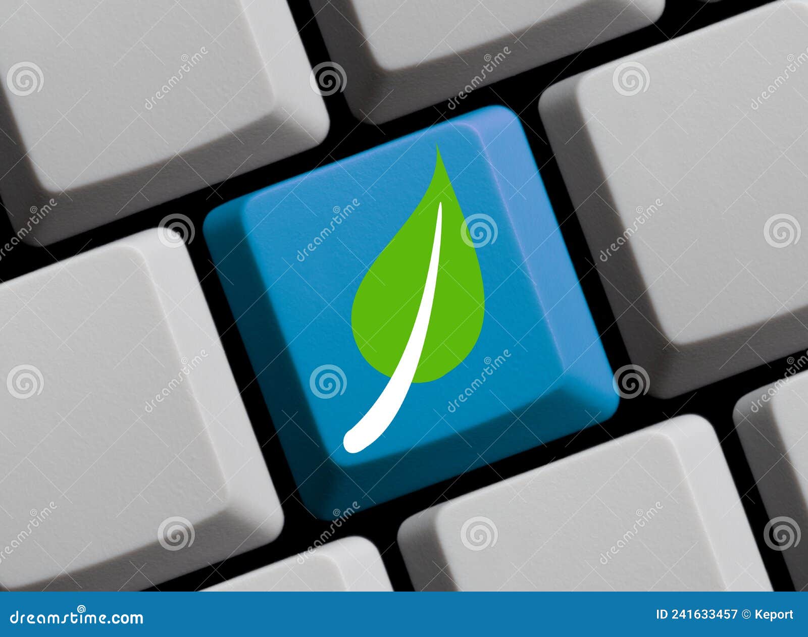 Ecology Concept - Symbol on Computer Keyboard - 3D Illustration Stock ...