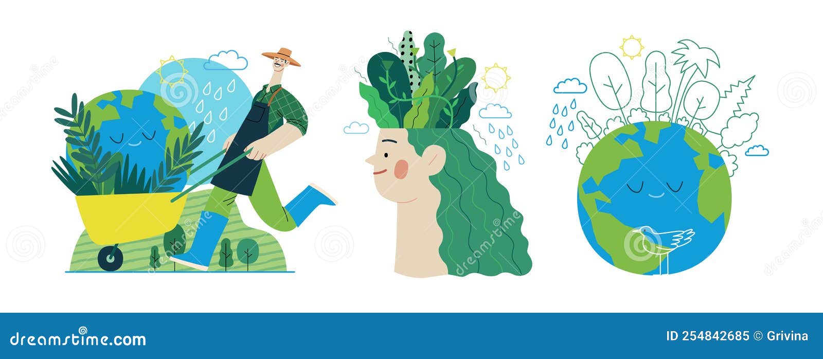 Ecology - Creative Landing Web Page Illustrations Set Stock Vector ...