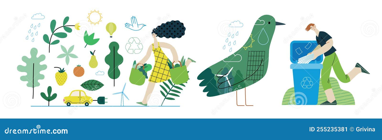 Ecology - Creative Landing Web Page Illustrations Set Stock Vector ...