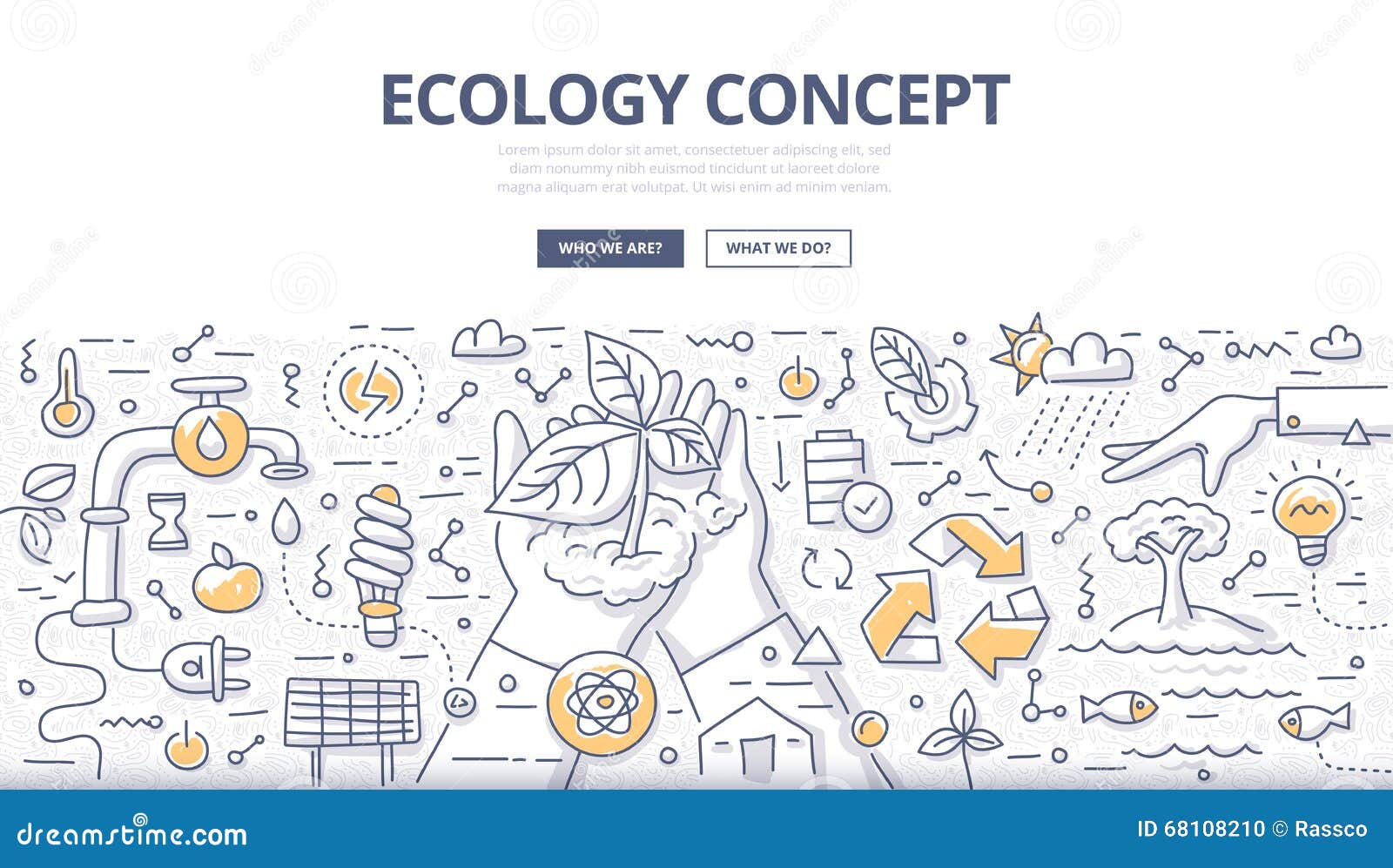 Ecology Doodle Concept stock vector. Illustration of save - 68108210